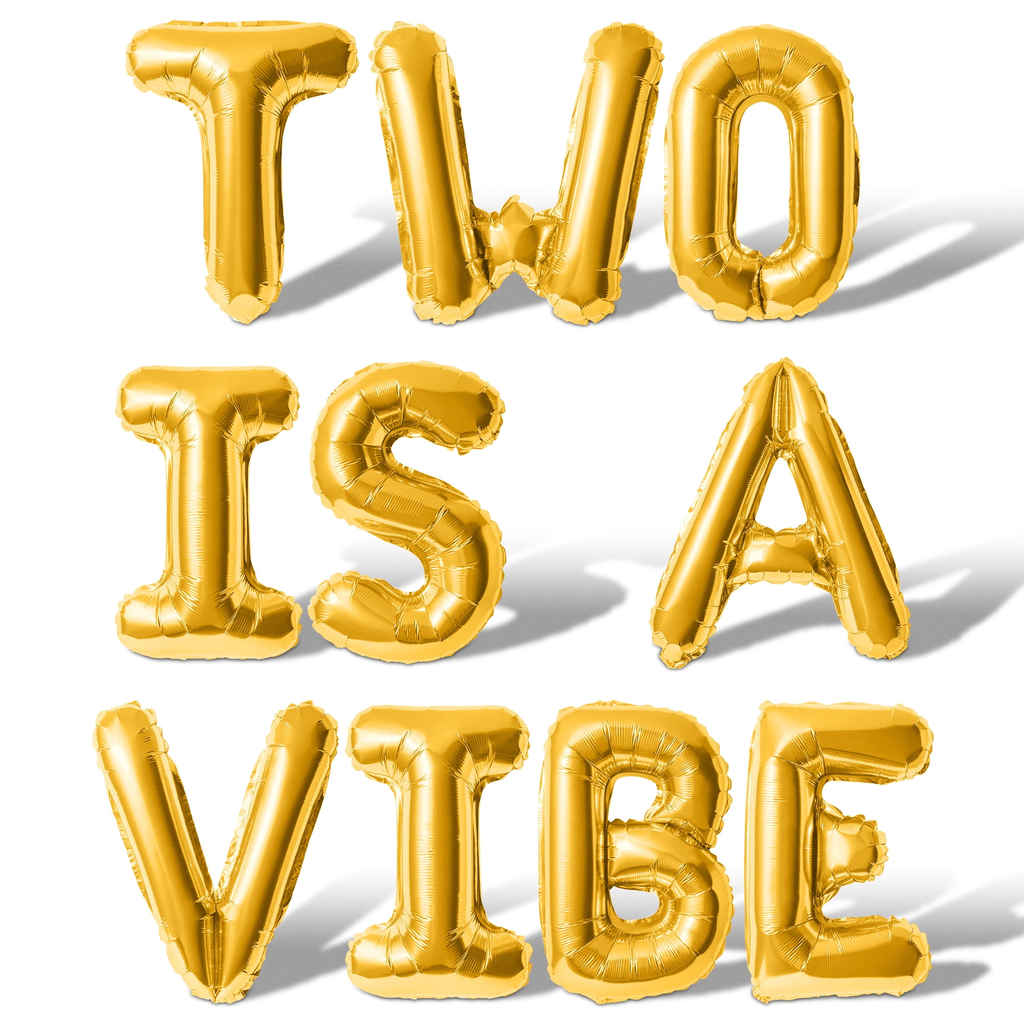 Letter Balloons - TWO IS A VIBE 16" Inch Alphabet Letters Foil Mylar ...