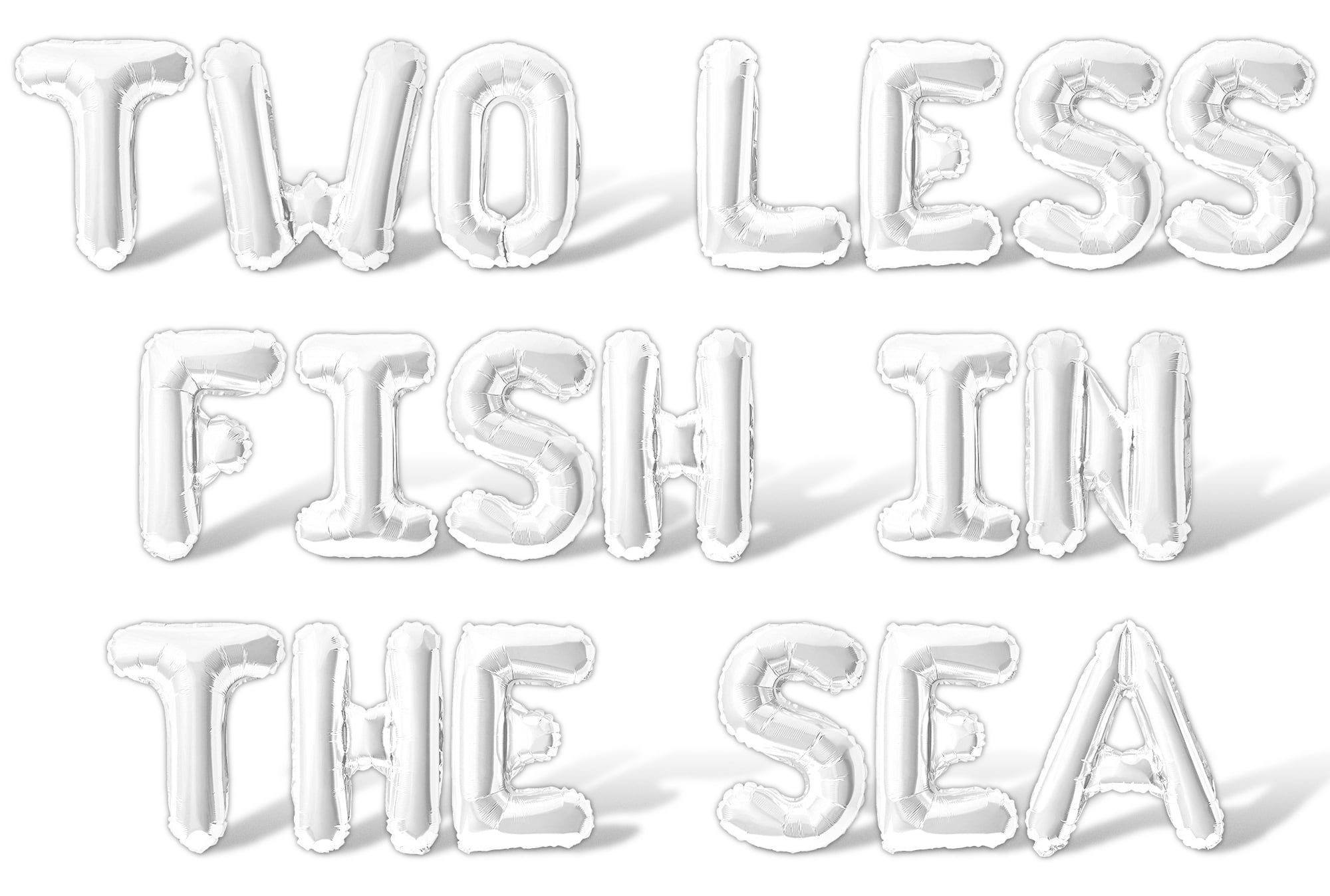 Letter Balloons - TWO LESS FISH IN THE SEA 16" Inch Alphabet Letters ...