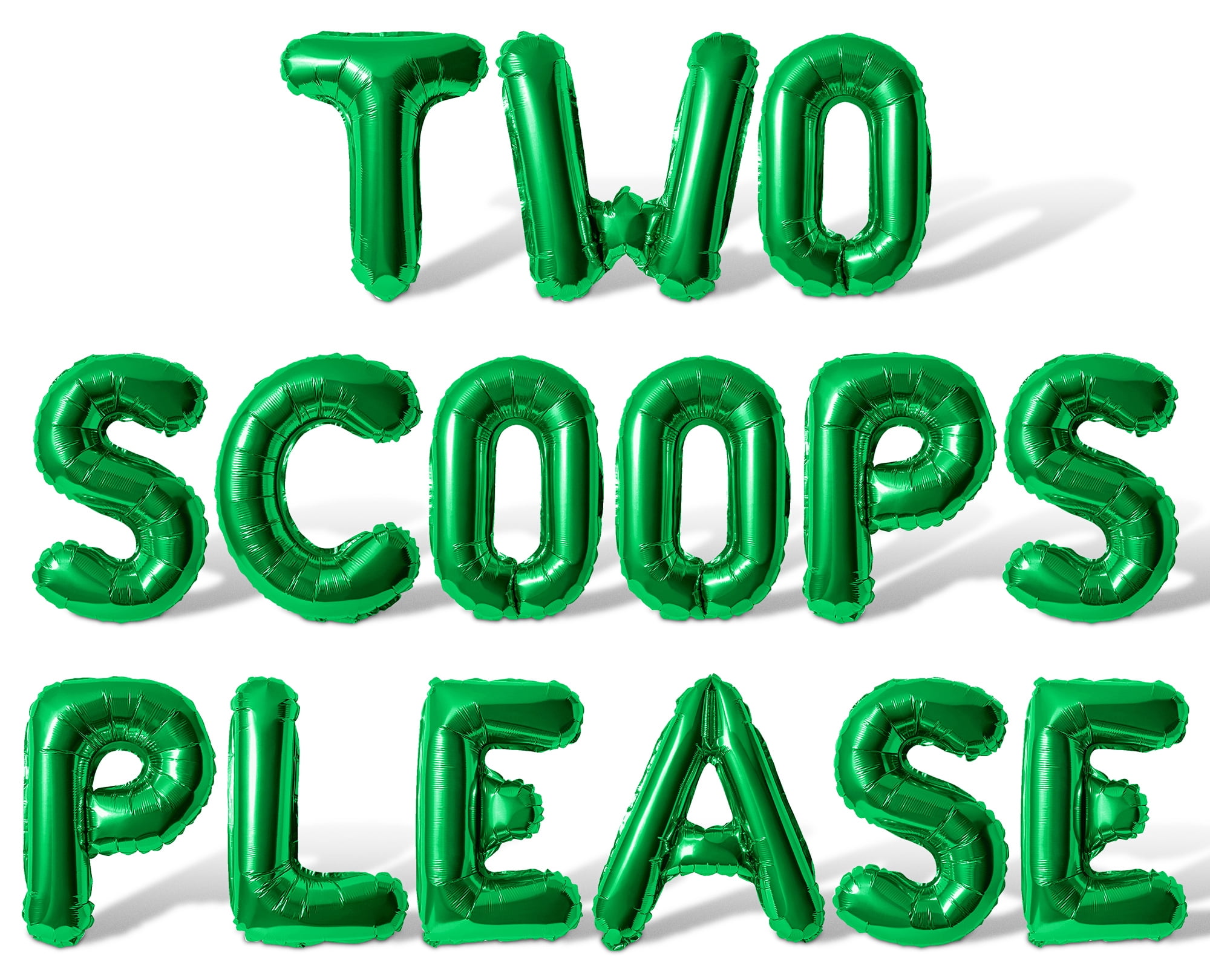 Letter Balloons - TWO SCOOPS PLEASE 16" Inch Alphabet Letters Foil ...