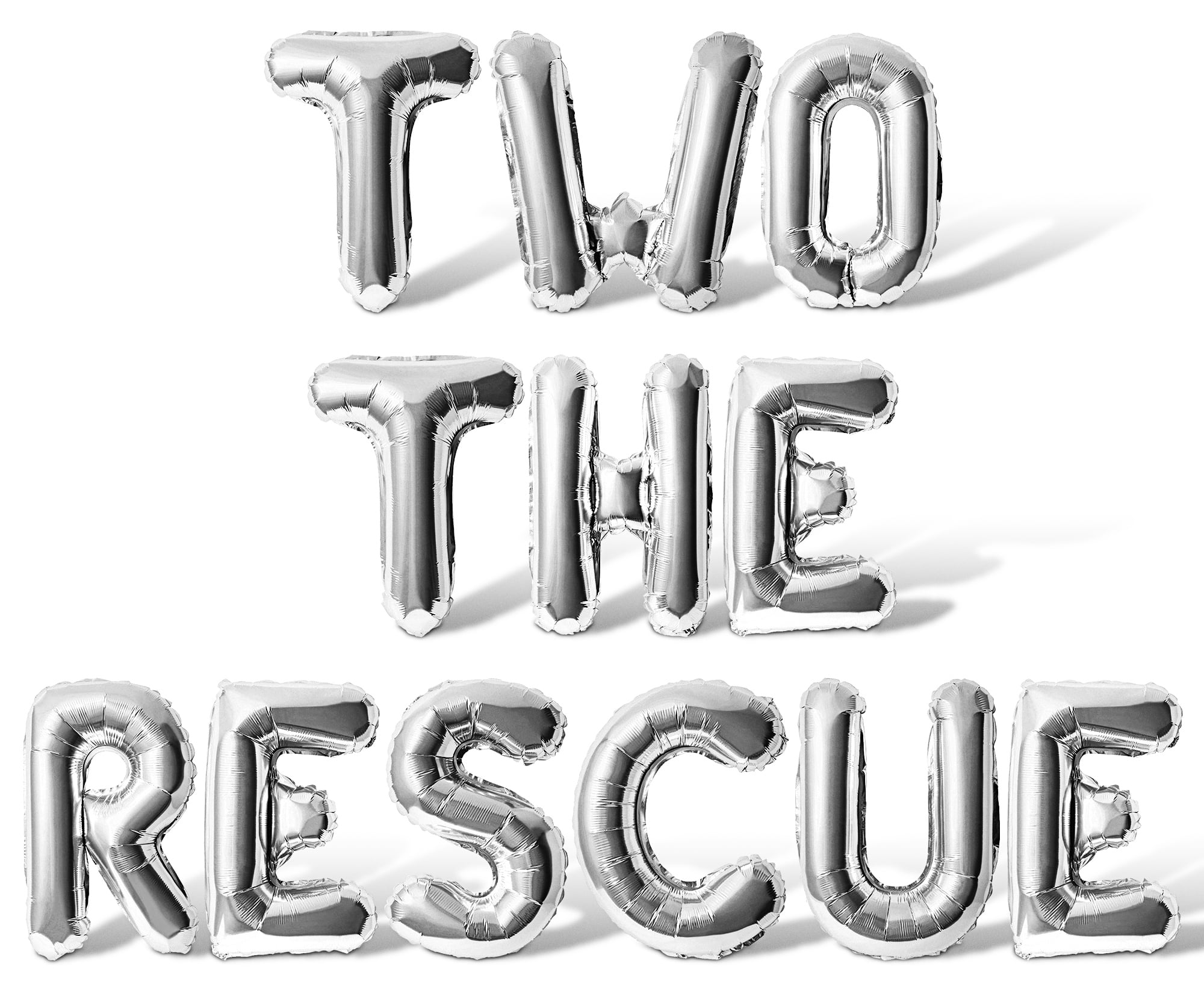 Letter Balloons - TWO THE RESCUE 16" Inch Alphabet Letters Foil Mylar ...