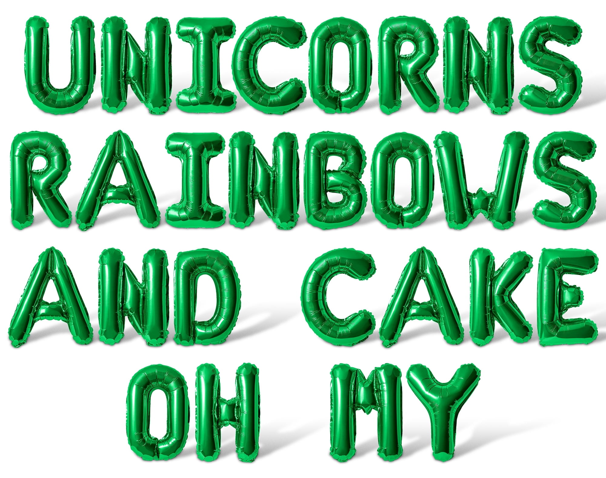 Letter Balloons - UNICORNS RAINBOWS AND CAKE OH MY 16" Inch Alphabet ...