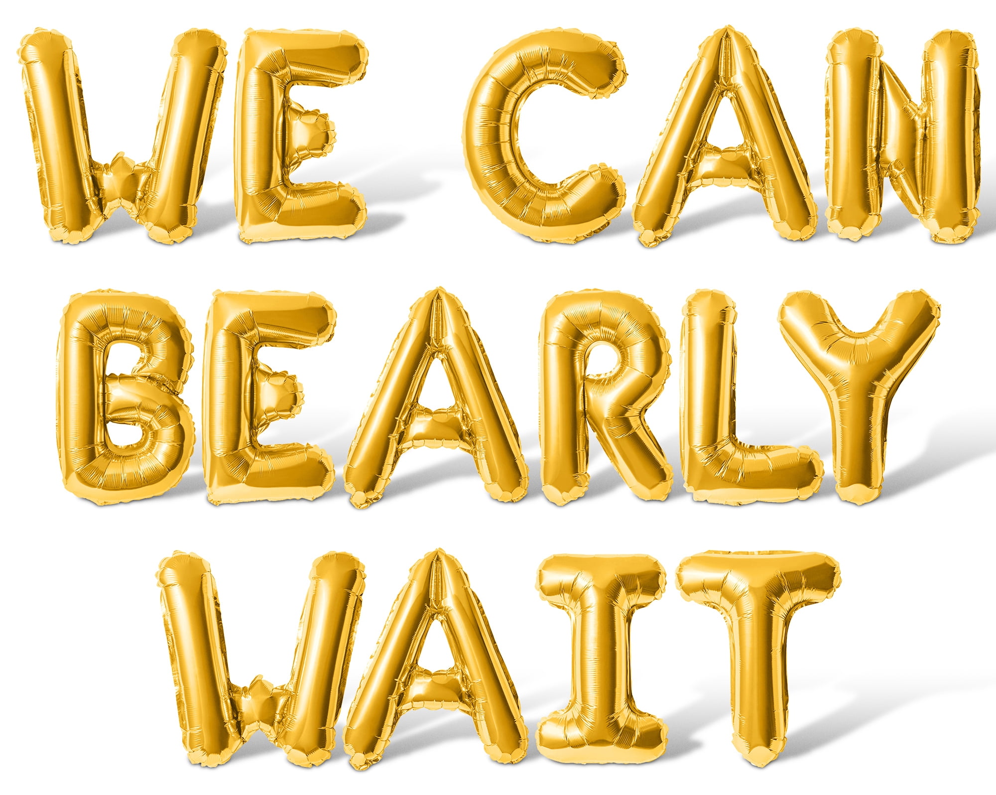 Letter Balloons - WE CAN BEARLY WAIT 16" Inch Alphabet Letters Foil ...