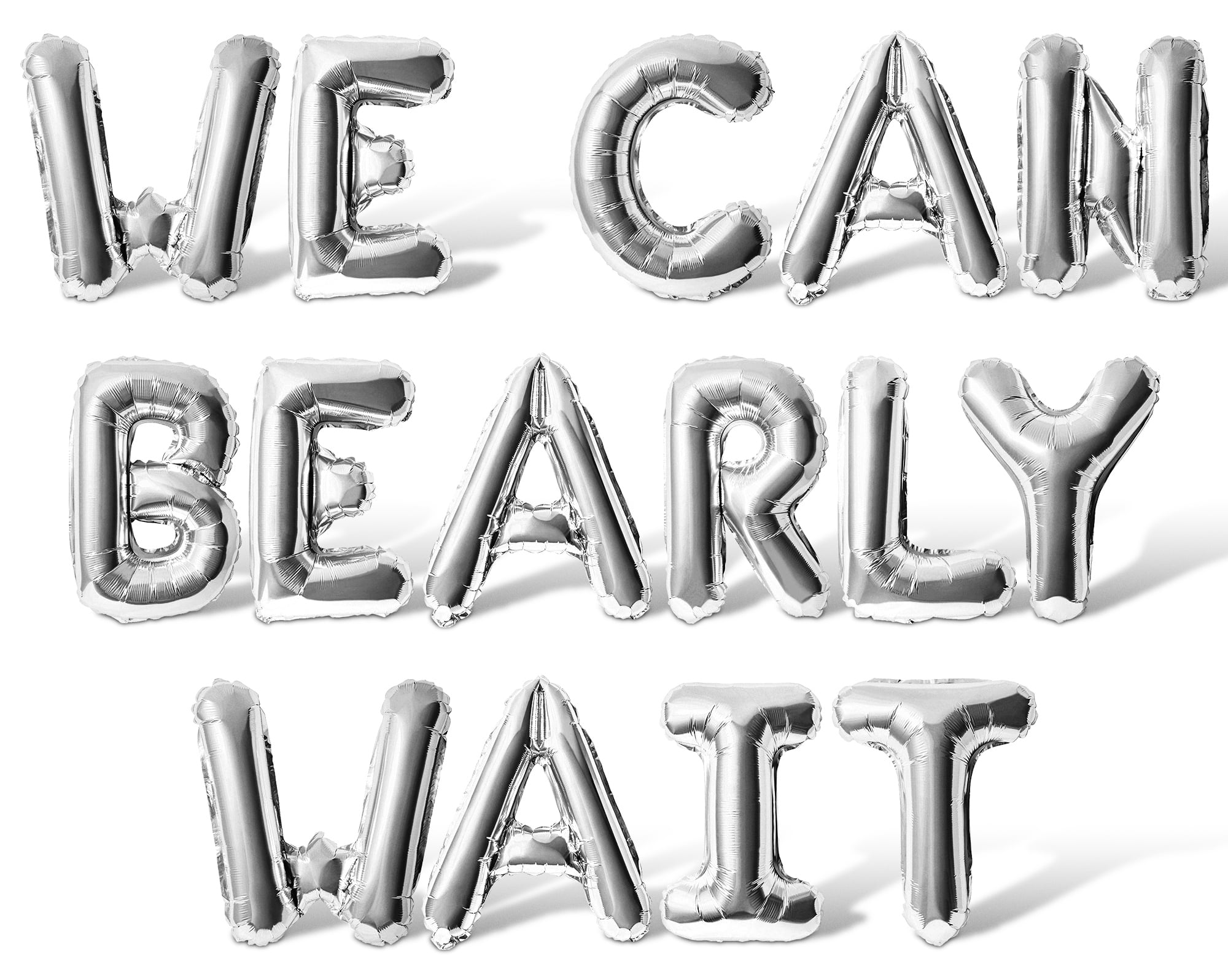 Letter Balloons - WE CAN BEARLY WAIT 16" Inch Alphabet Letters Foil ...
