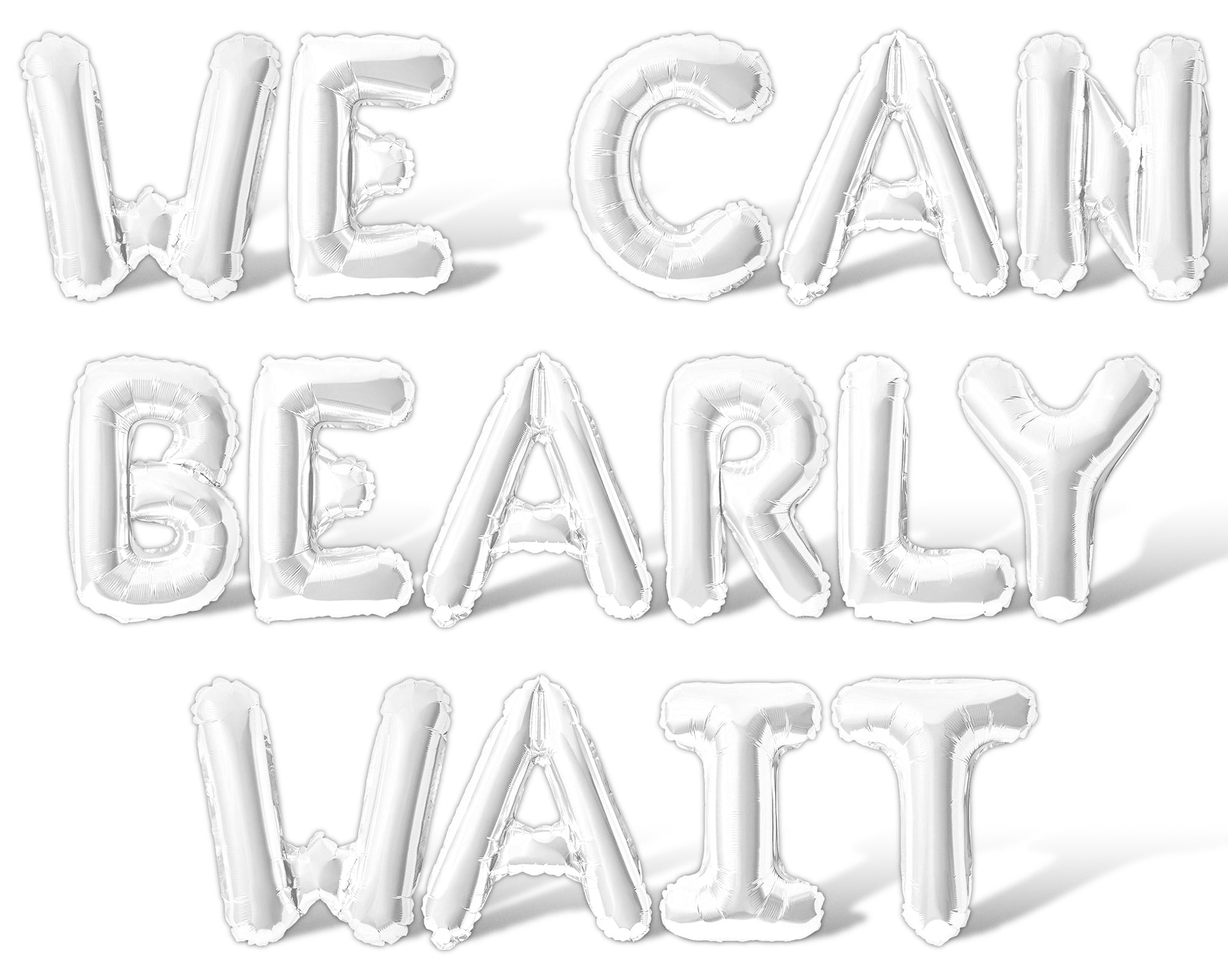 Letter Balloons - WE CAN BEARLY WAIT 16" Inch Alphabet Letters Foil ...