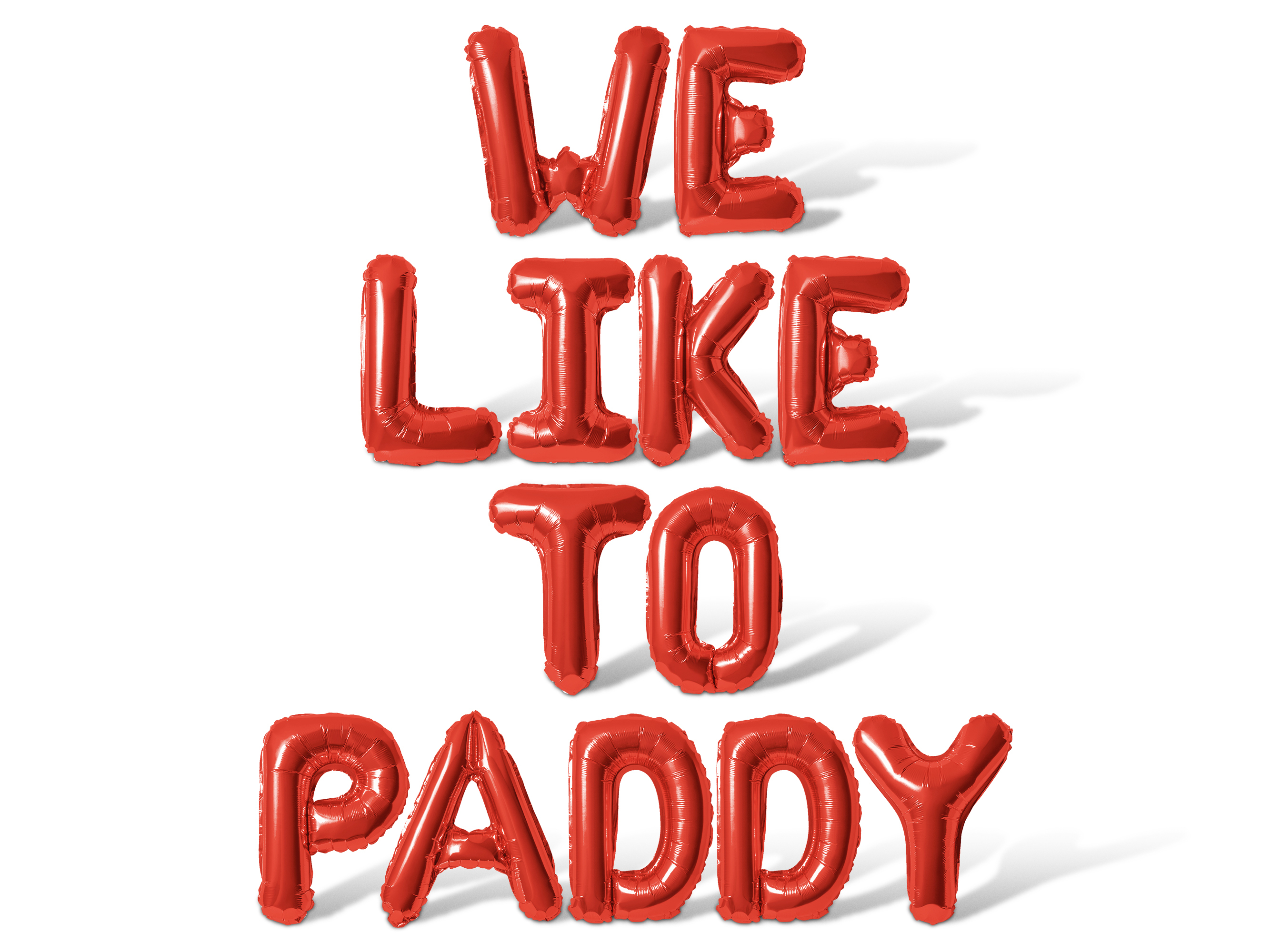 Letter Balloons - WE LIKE TO PADDY 16" Inch Alphabet Letters Foil Mylar ...