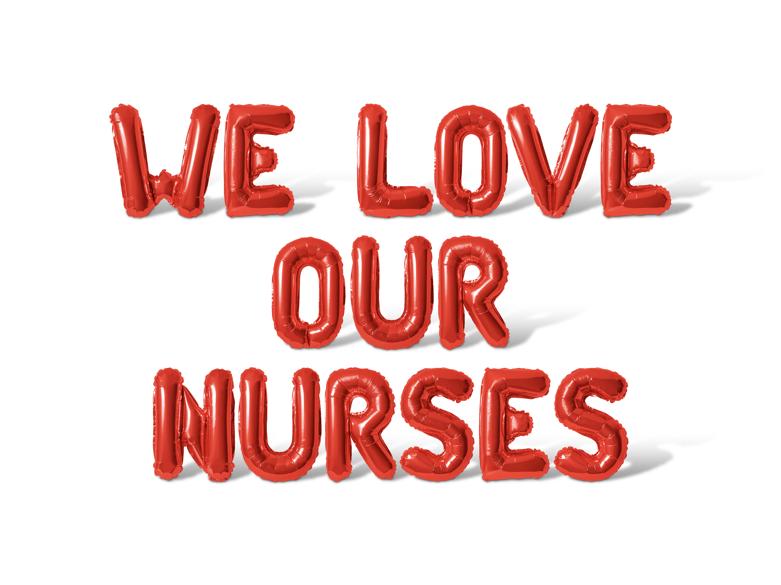 Letter Balloons - WE LOVE OUR NURSES 16" Inch Alphabet Letters Foil ...