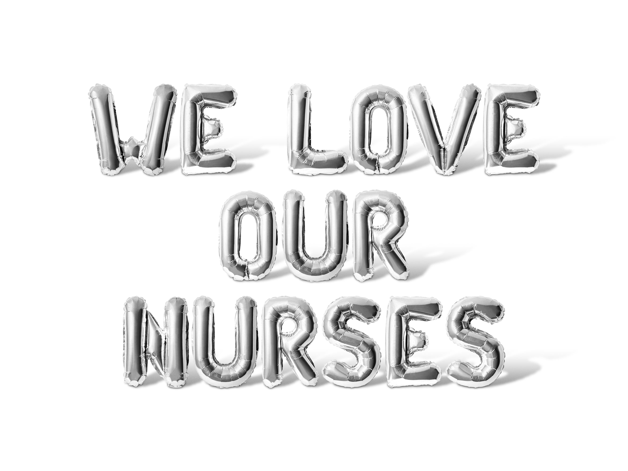 Letter Balloons - WE LOVE OUR NURSES 16" Inch Alphabet Letters Foil ...