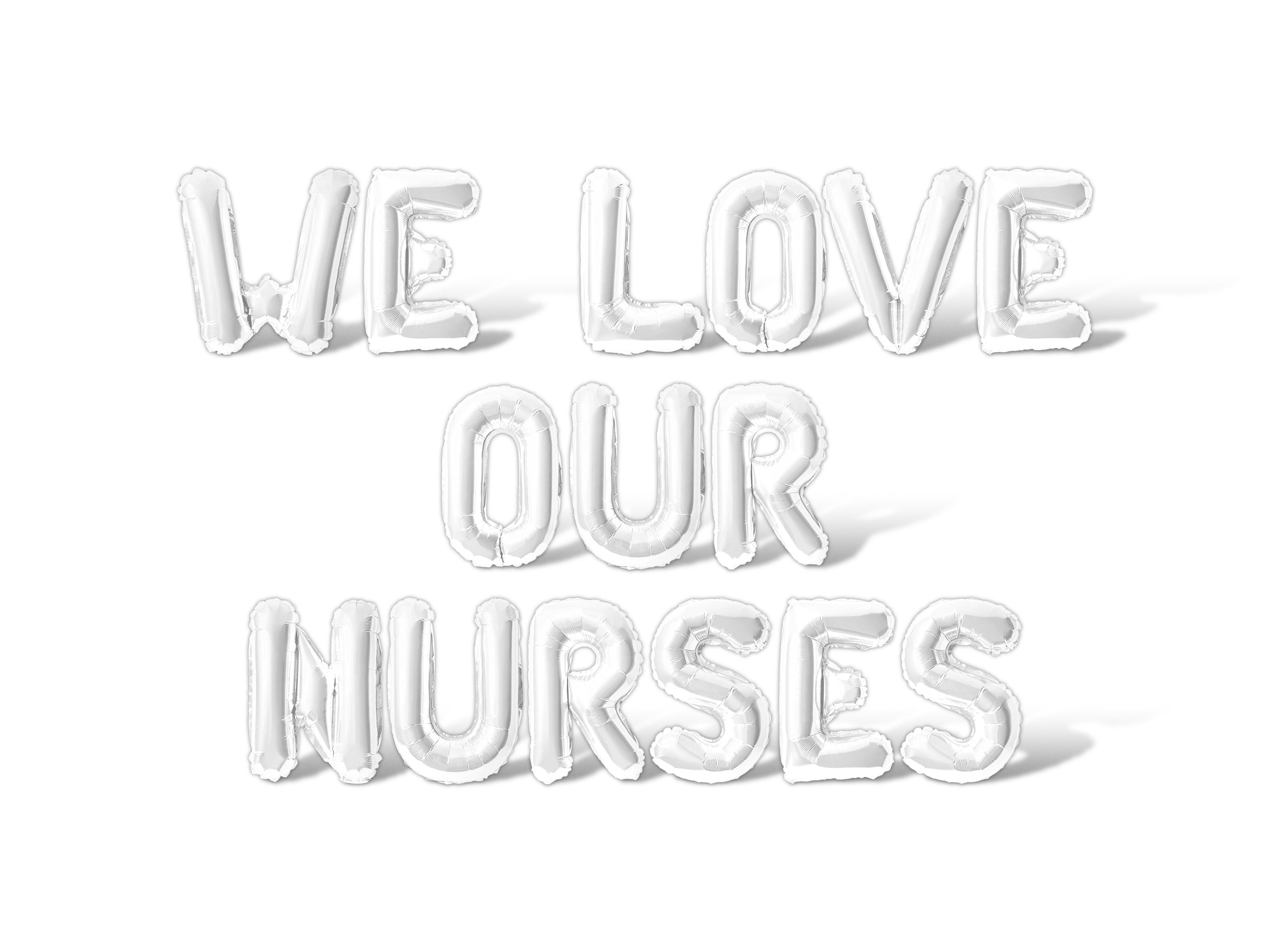 Letter Balloons - WE LOVE OUR NURSES 16" Inch Alphabet Letters Foil ...
