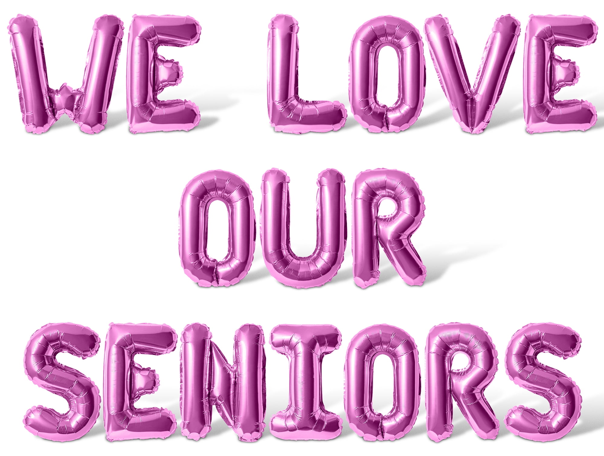 Letter Balloons - WE LOVE OUR SENIORS 16" Inch Alphabet Letters Foil ...