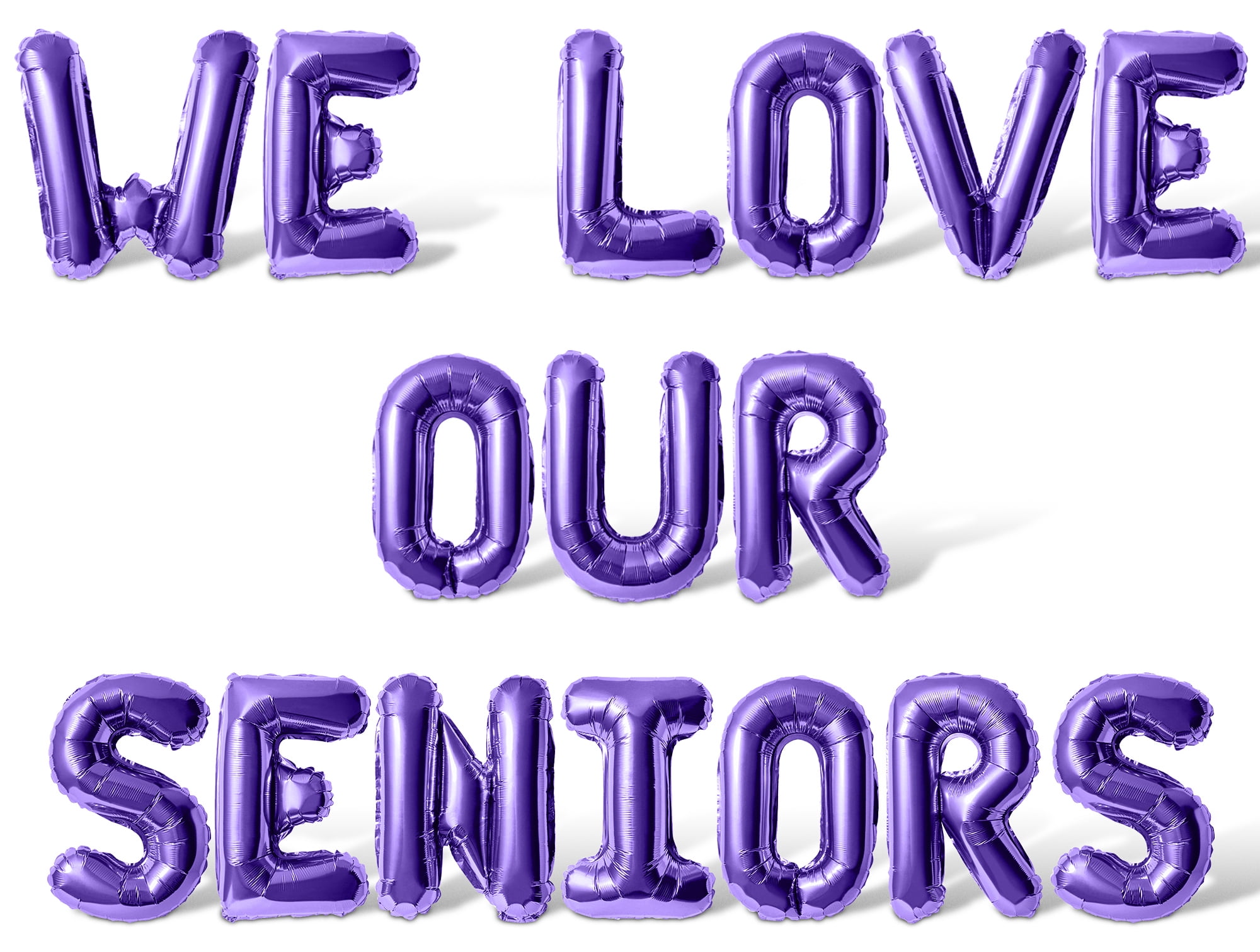 Letter Balloons - WE LOVE OUR SENIORS 16" Inch Alphabet Letters Foil ...