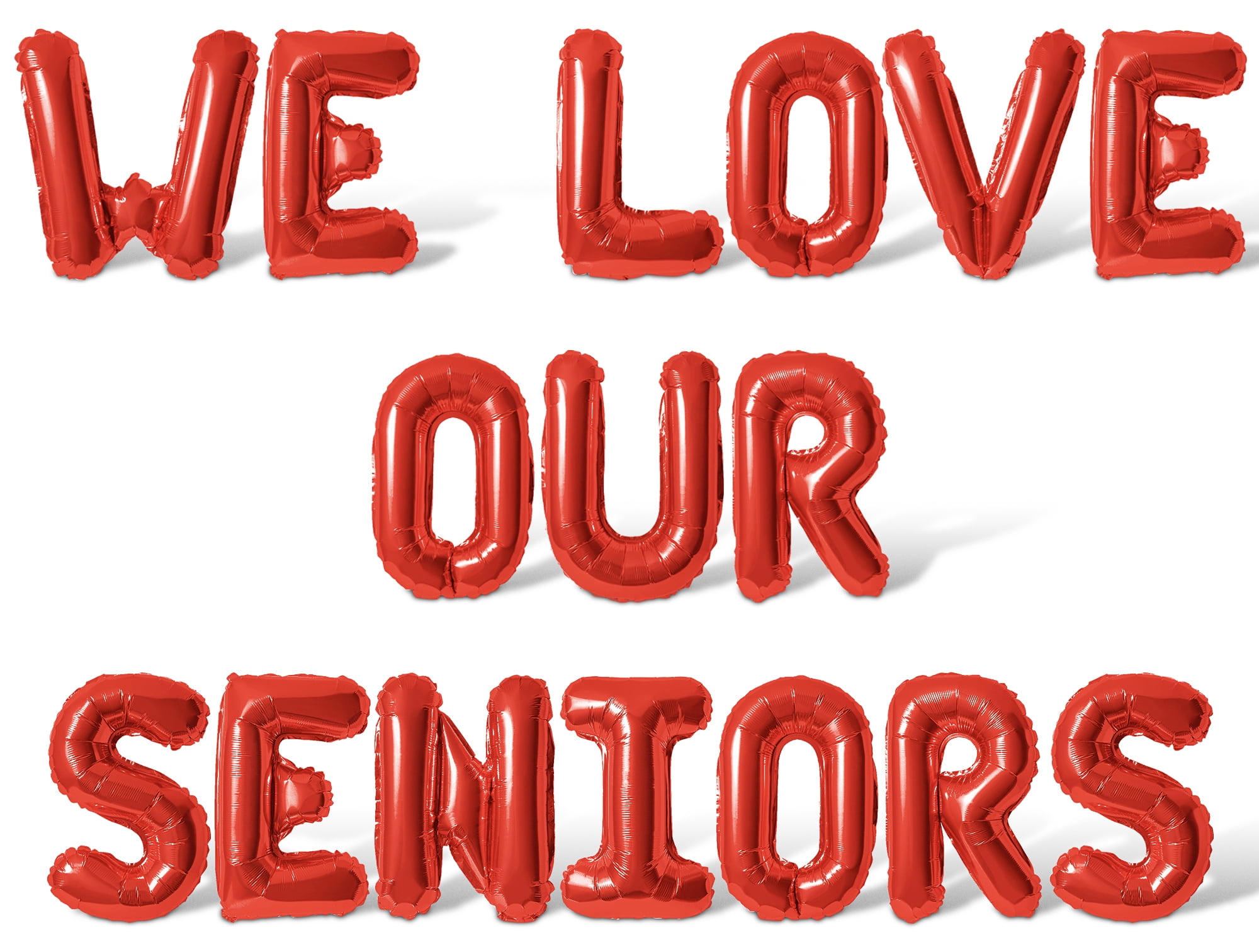 Letter Balloons - WE LOVE OUR SENIORS 16" Inch Alphabet Letters Foil ...