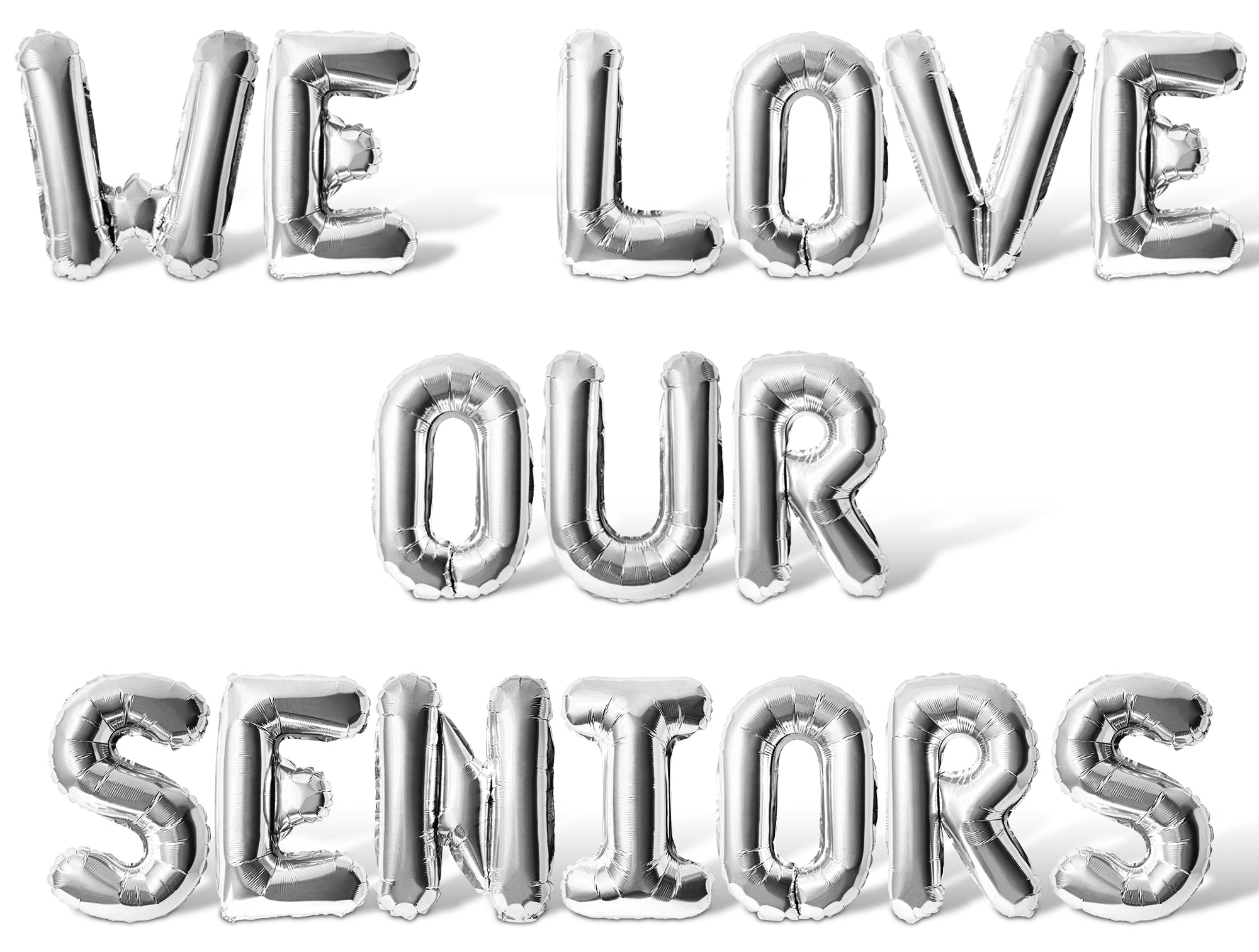 Letter Balloons - WE LOVE OUR SENIORS 16" Inch Alphabet Letters Foil ...