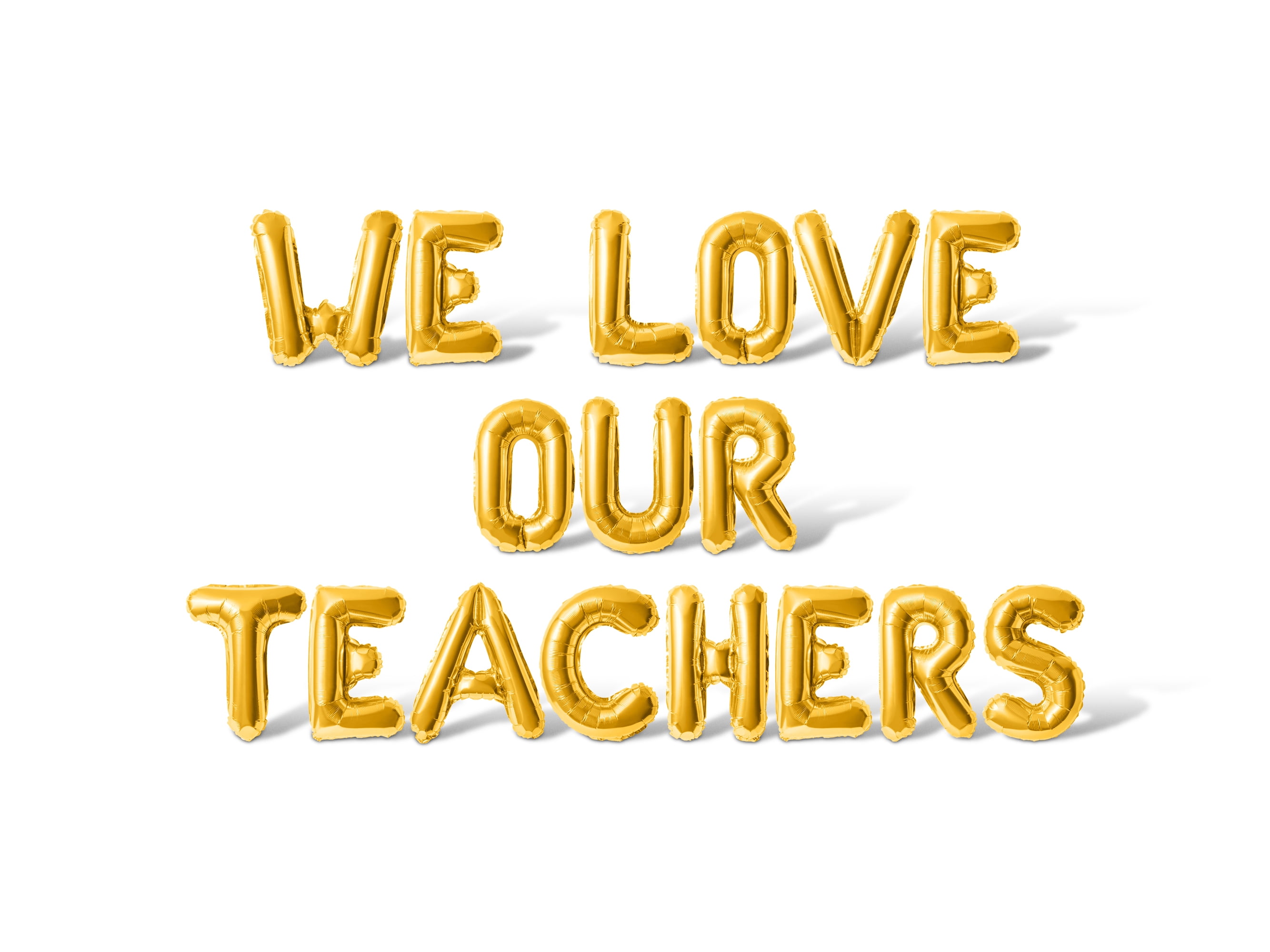 Letter Balloons - WE LOVE OUR TEACHERS 16" Inch Alphabet Letters Foil ...