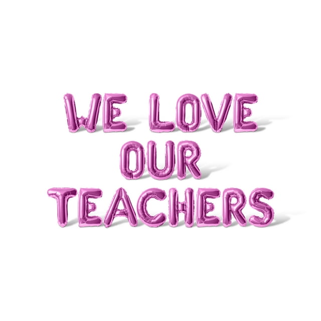 Letter Balloons - WE LOVE OUR TEACHERS 16" Inch Alphabet Letters Foil ...