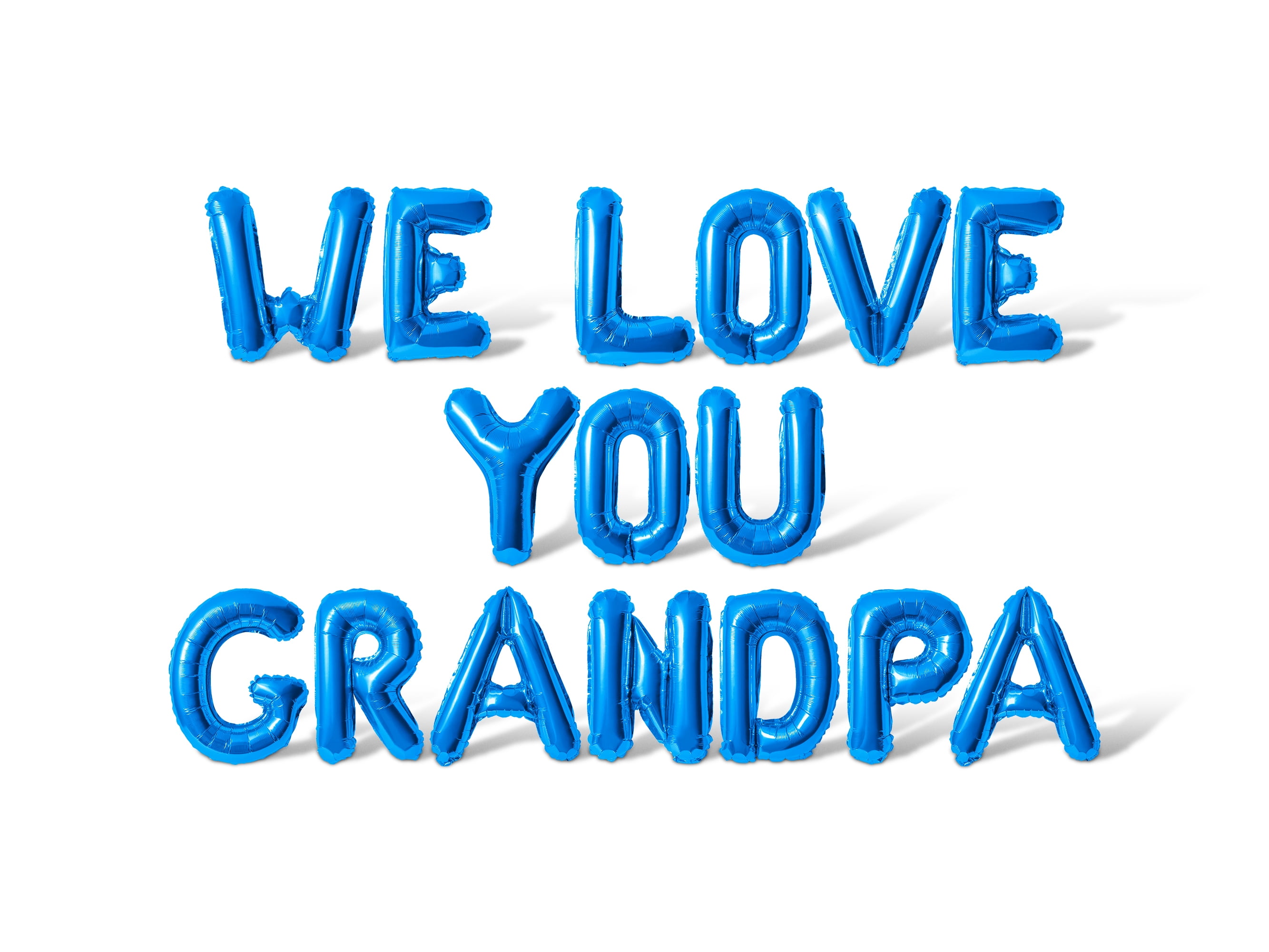 Letter Balloons - WE LOVE YOU GRANDPA 16" Inch Alphabet Letters Foil ...