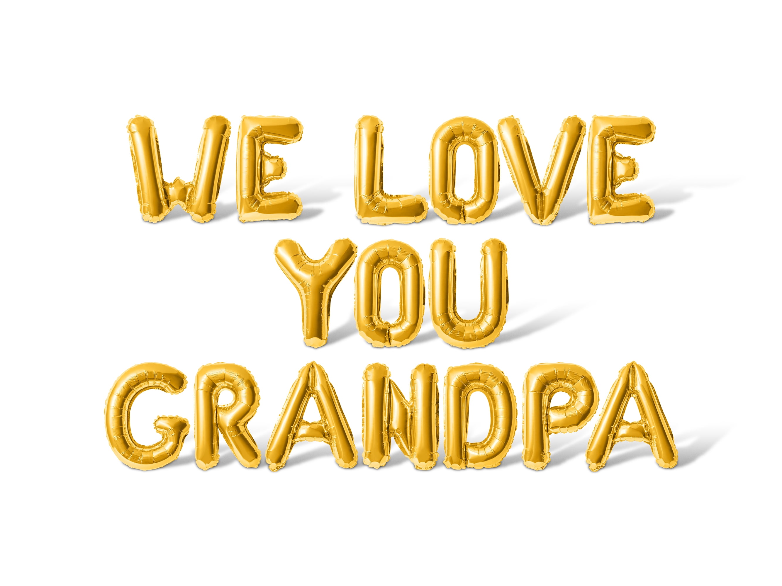 Letter Balloons - WE LOVE YOU GRANDPA 16" Inch Alphabet Letters Foil ...