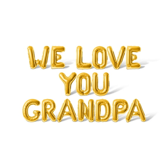 Letter Balloons - WE LOVE YOU GRANDPA 16" Inch Alphabet Letters Foil ...