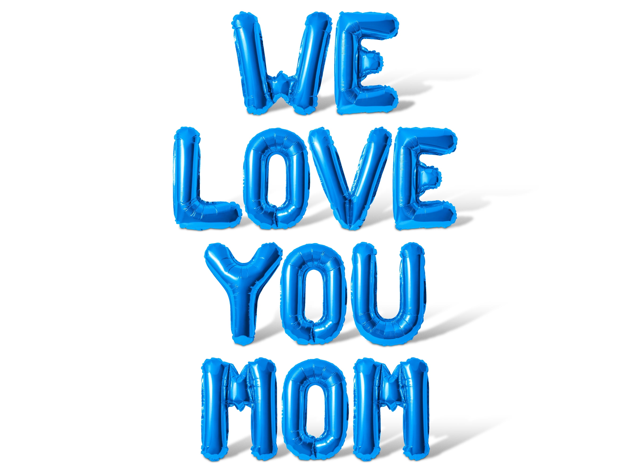 Letter Balloons - WE LOVE YOU MOM 16" Inch Alphabet Letters Foil Mylar ...
