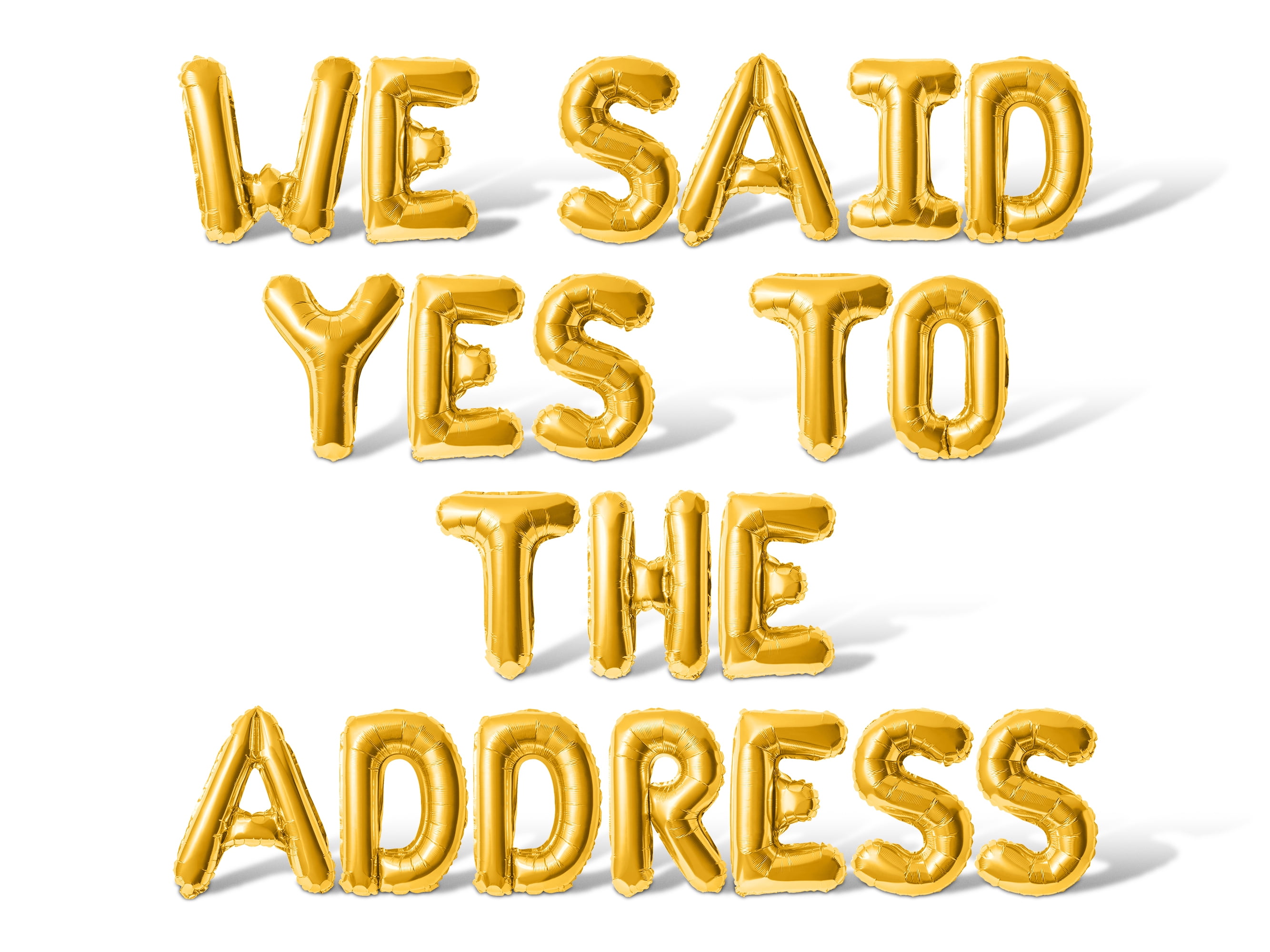 Letter Balloons - WE SAID YES TO THE ADDRESS 16" Inch Alphabet Letters ...