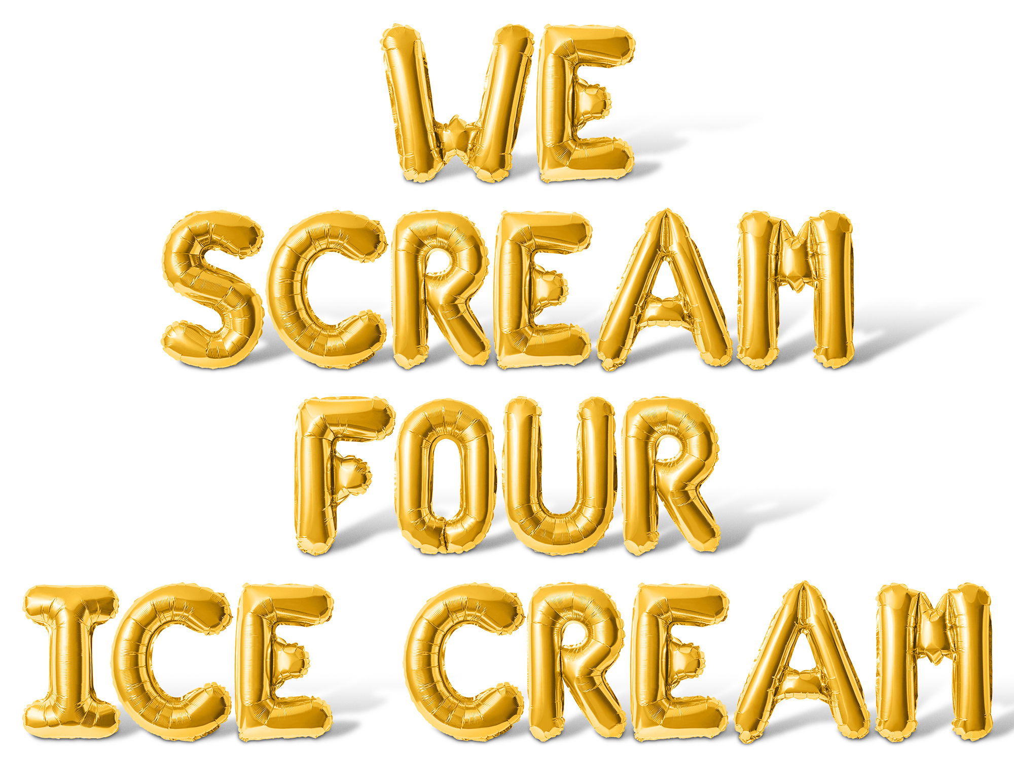 Letter Balloons - WE SCREAM FOUR ICE CREAM 16" Inch Alphabet Letters ...