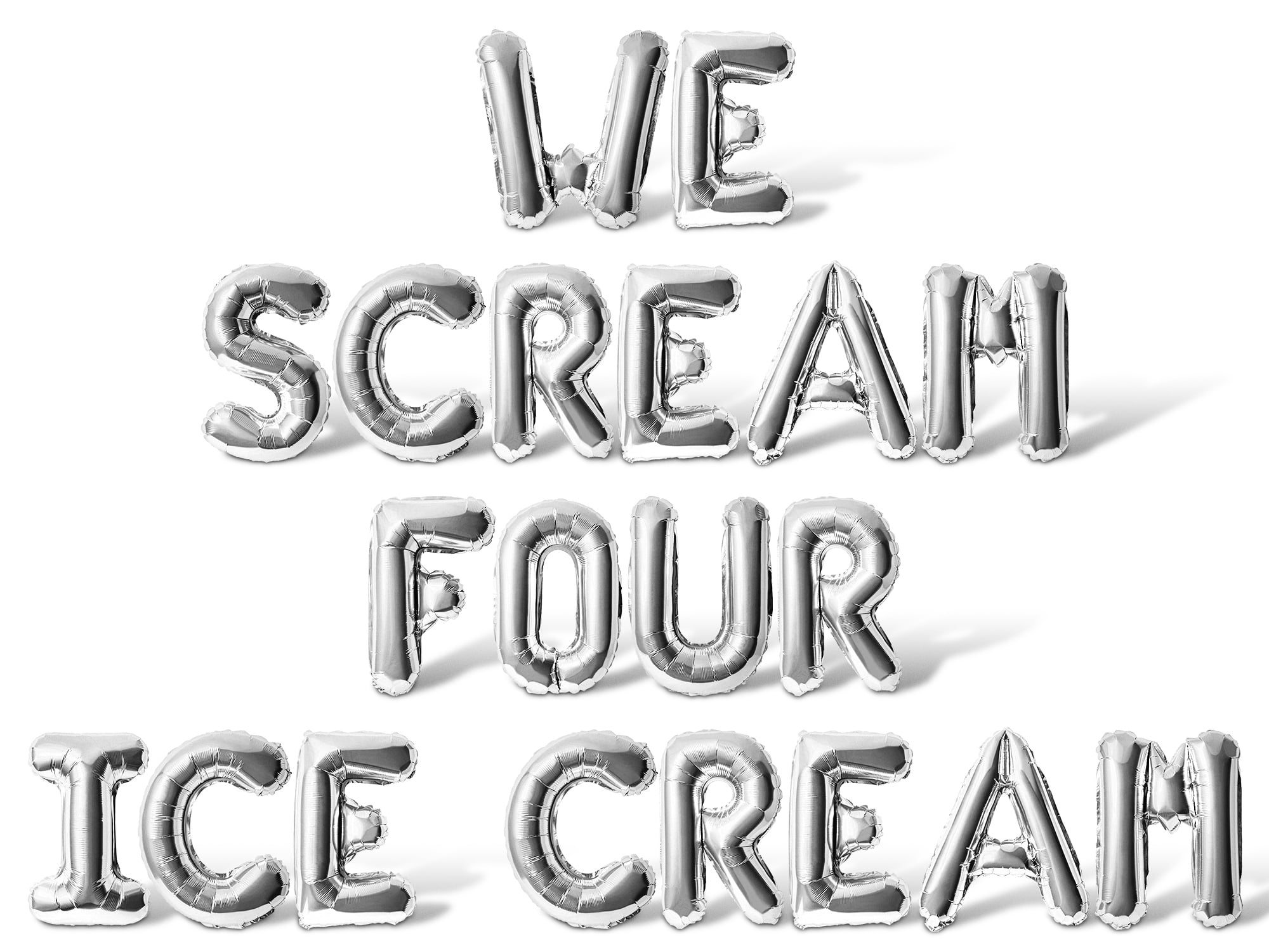 Letter Balloons - WE SCREAM FOUR ICE CREAM 16" Inch Alphabet Letters ...