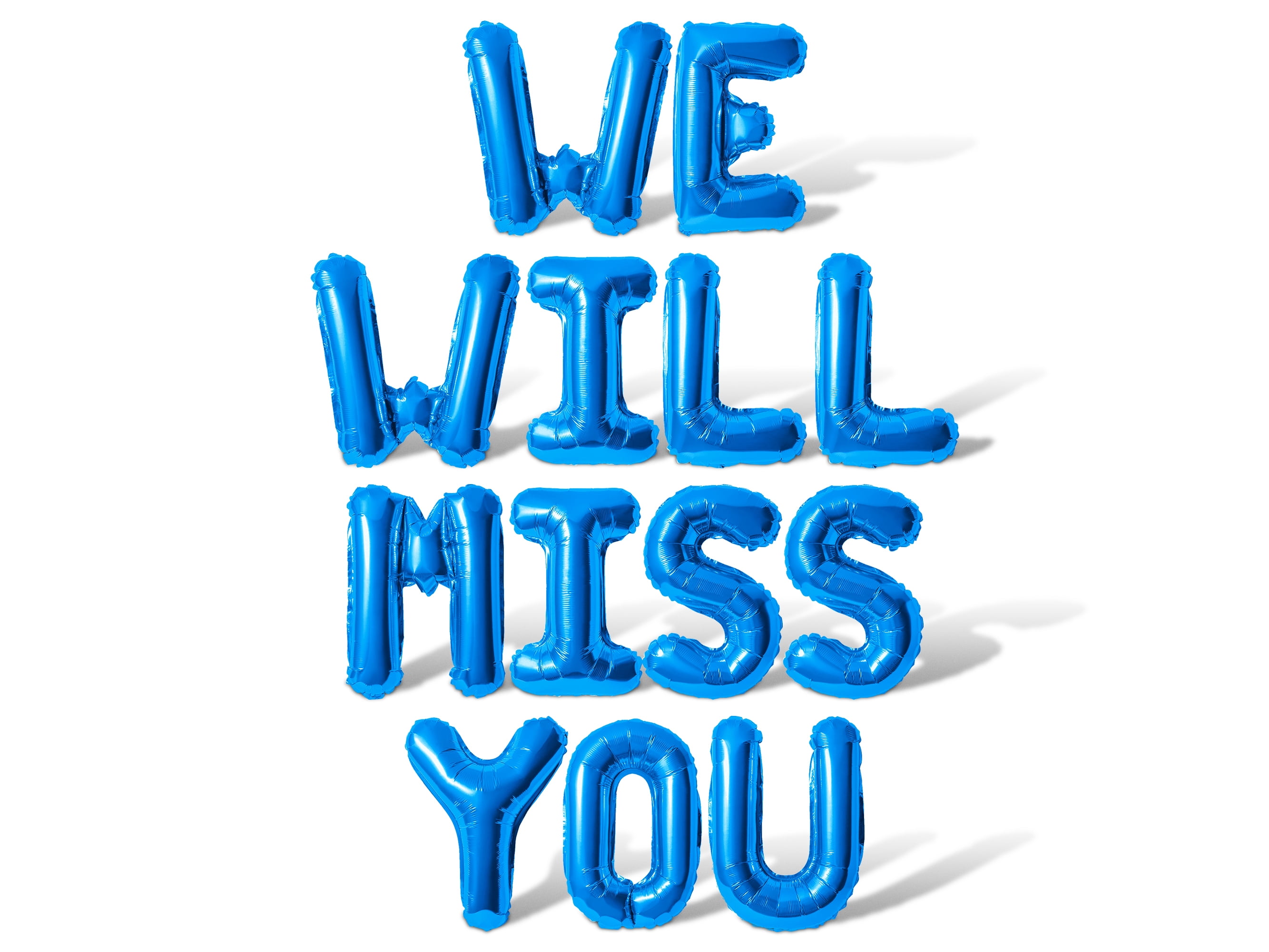 Letter Balloons - WE WILL MISS YOU 16" Inch Alphabet Letters Foil Mylar ...