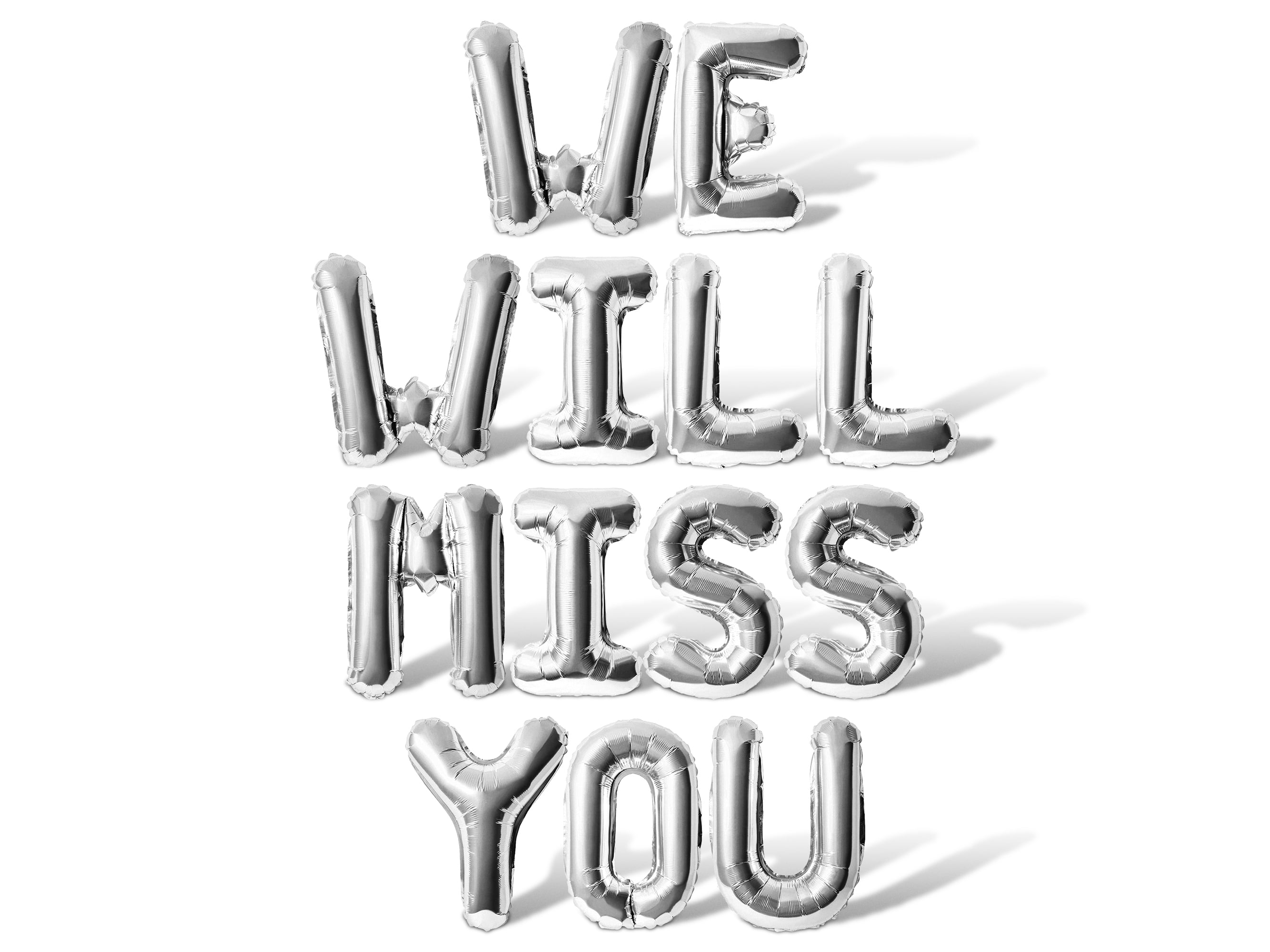 Letter Balloons - WE WILL MISS YOU 16" Inch Alphabet Letters Foil Mylar ...