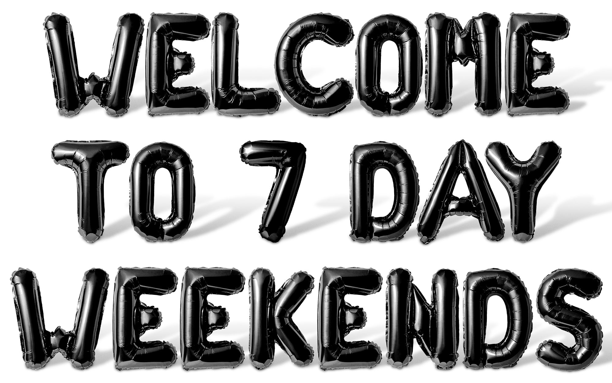 Letter Balloons - WELCOME TO 7 DAY WEEKENDS 16" Inch Alphabet Letters Foil Mylar Balloon ...