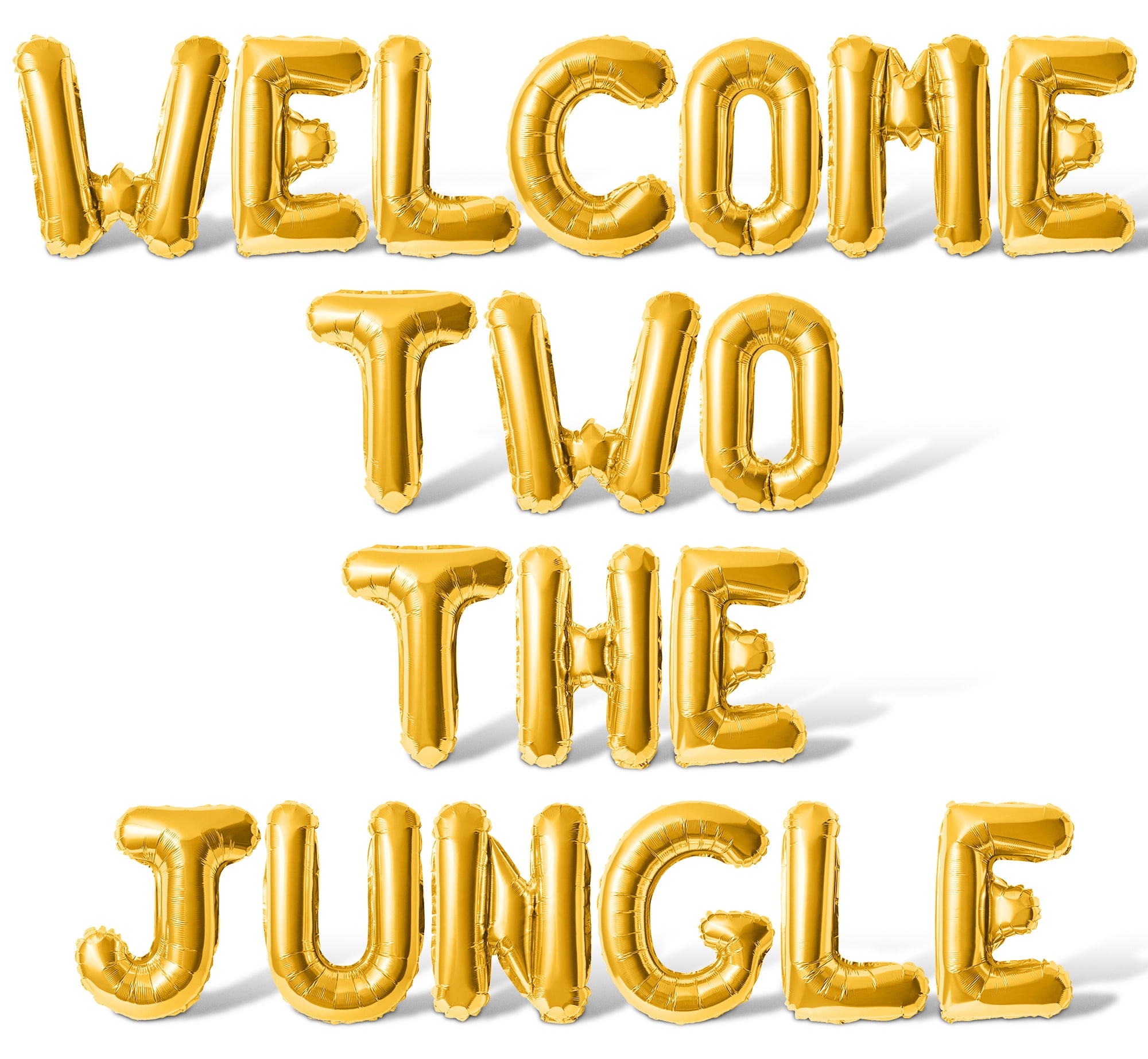 Letter Balloons - WELCOME TWO THE JUNGLE 16" Inch Alphabet Letters Foil ...