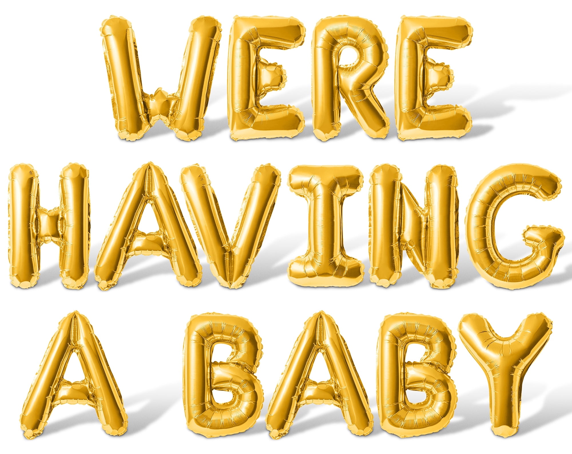 Letter Balloons - WERE HAVING A BABY 16" Inch Alphabet Letters Foil ...