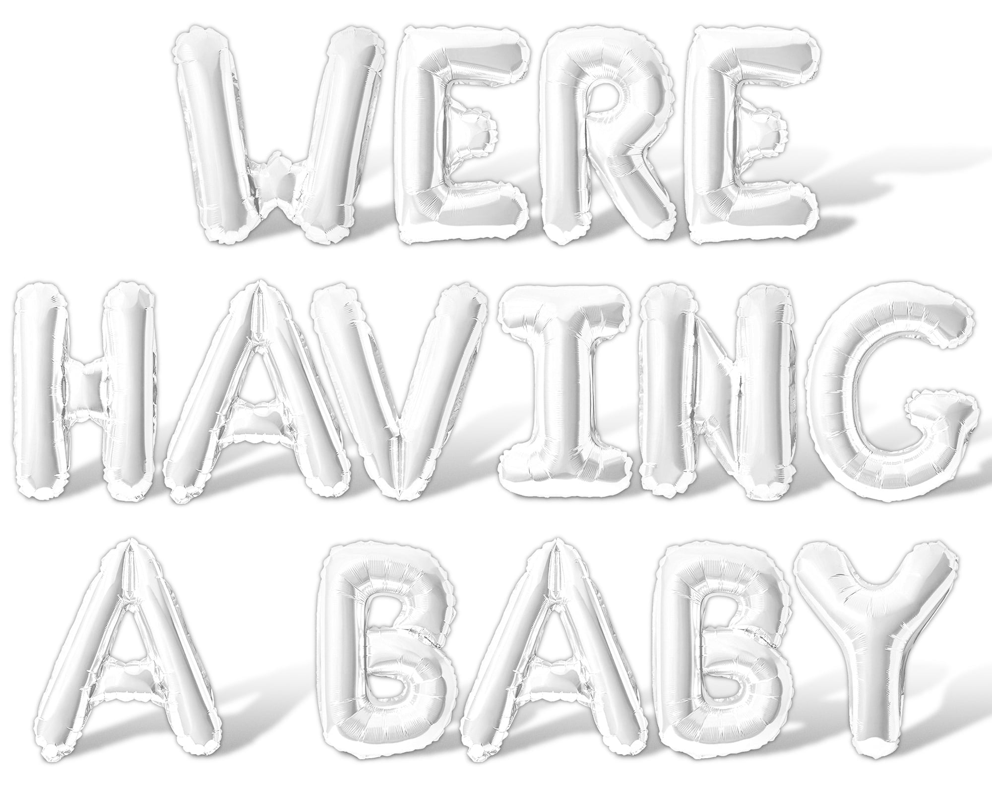 Letter Balloons - WERE HAVING A BABY 16" Inch Alphabet Letters Foil ...