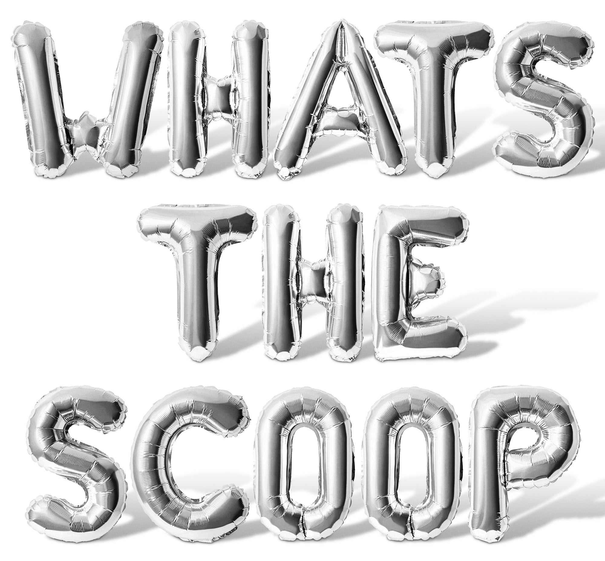 Letter Balloons - WHATS THE SCOOP 16" Inch Alphabet Letters Foil Mylar ...