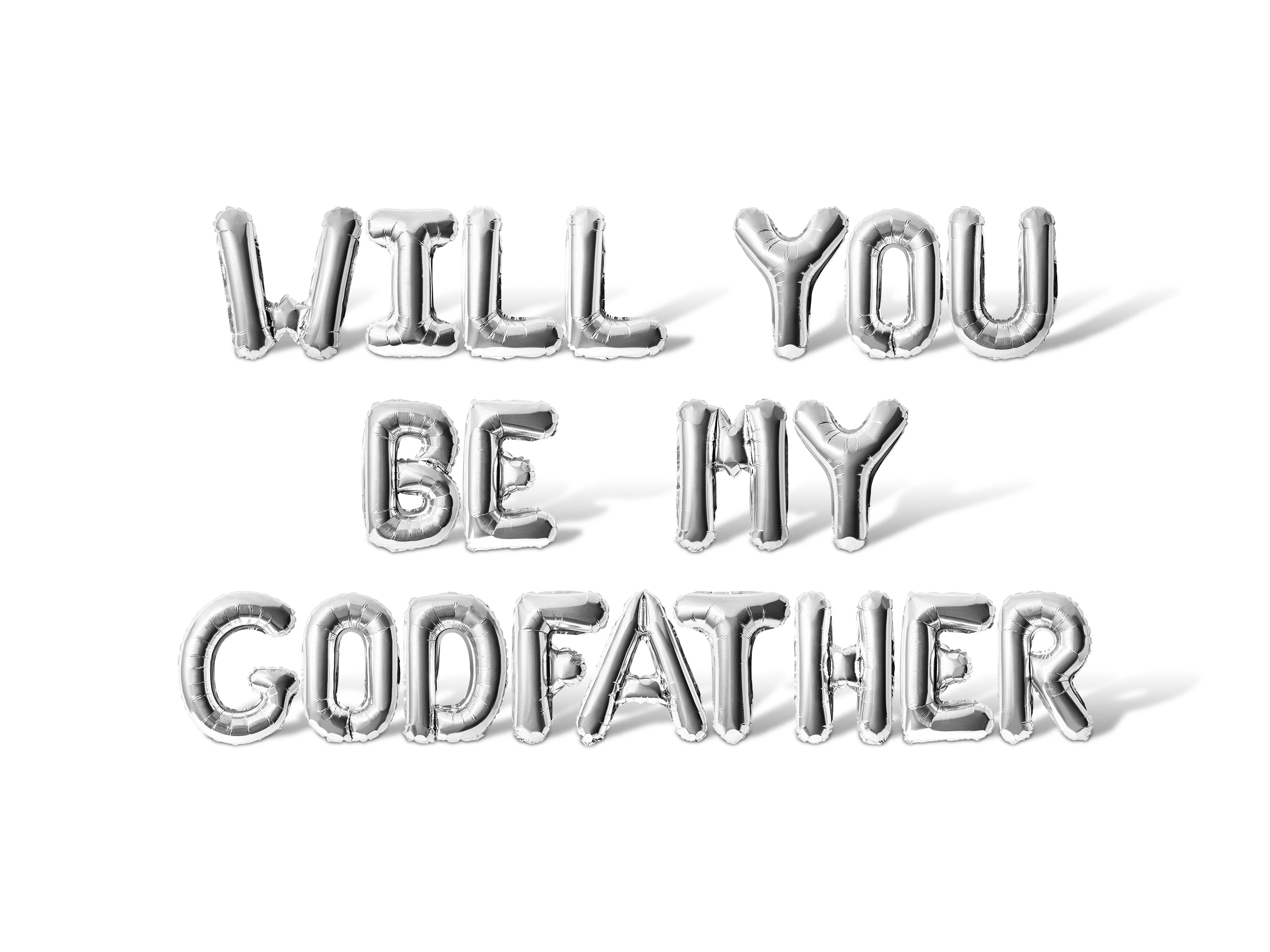 Letter Balloons - WILL YOU BE MY GODFATHER 16" Inch Alphabet Letters ...