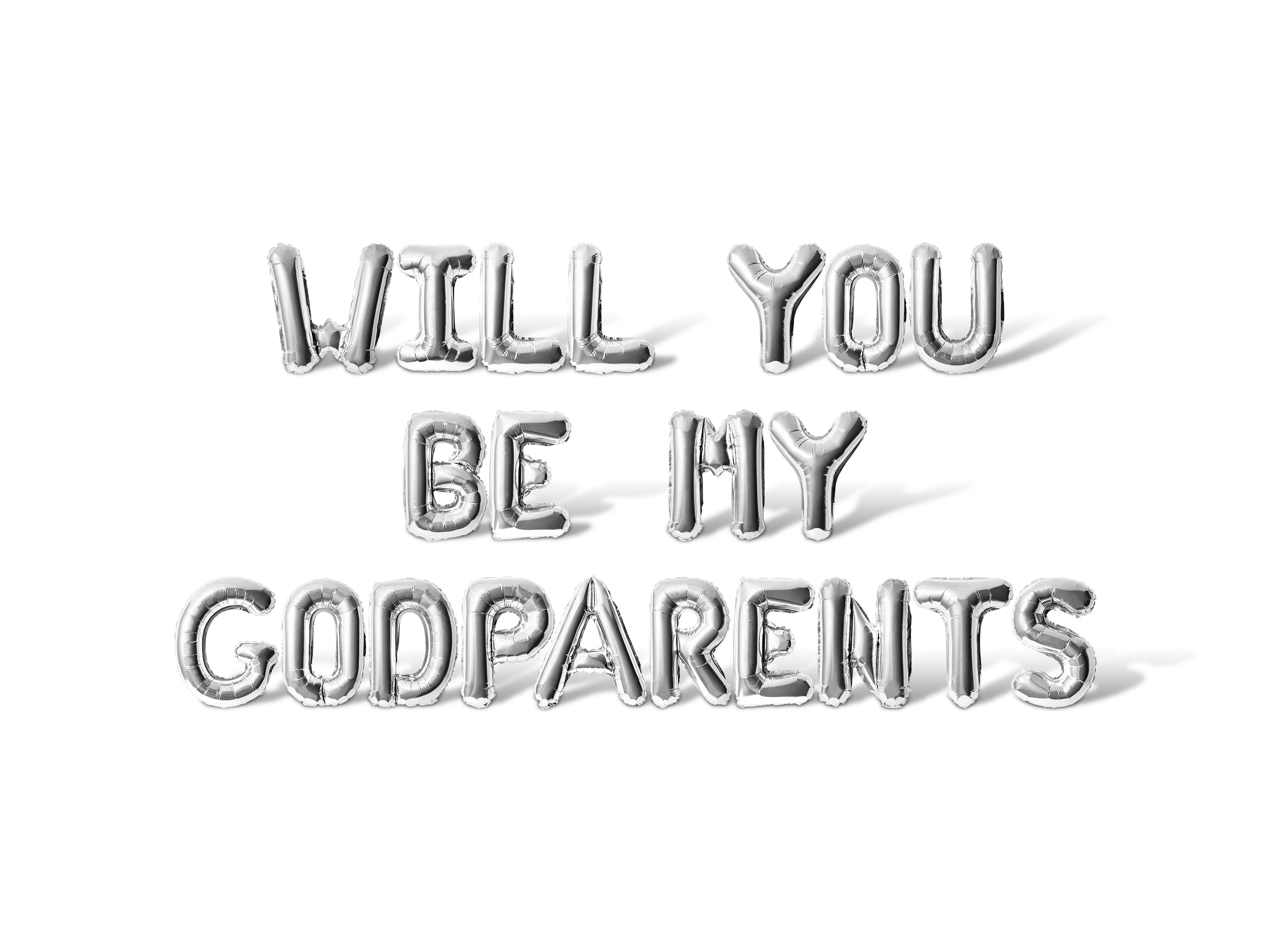 Letter Balloons - WILL YOU BE MY GODPARENTS 16" Inch Alphabet Letters ...