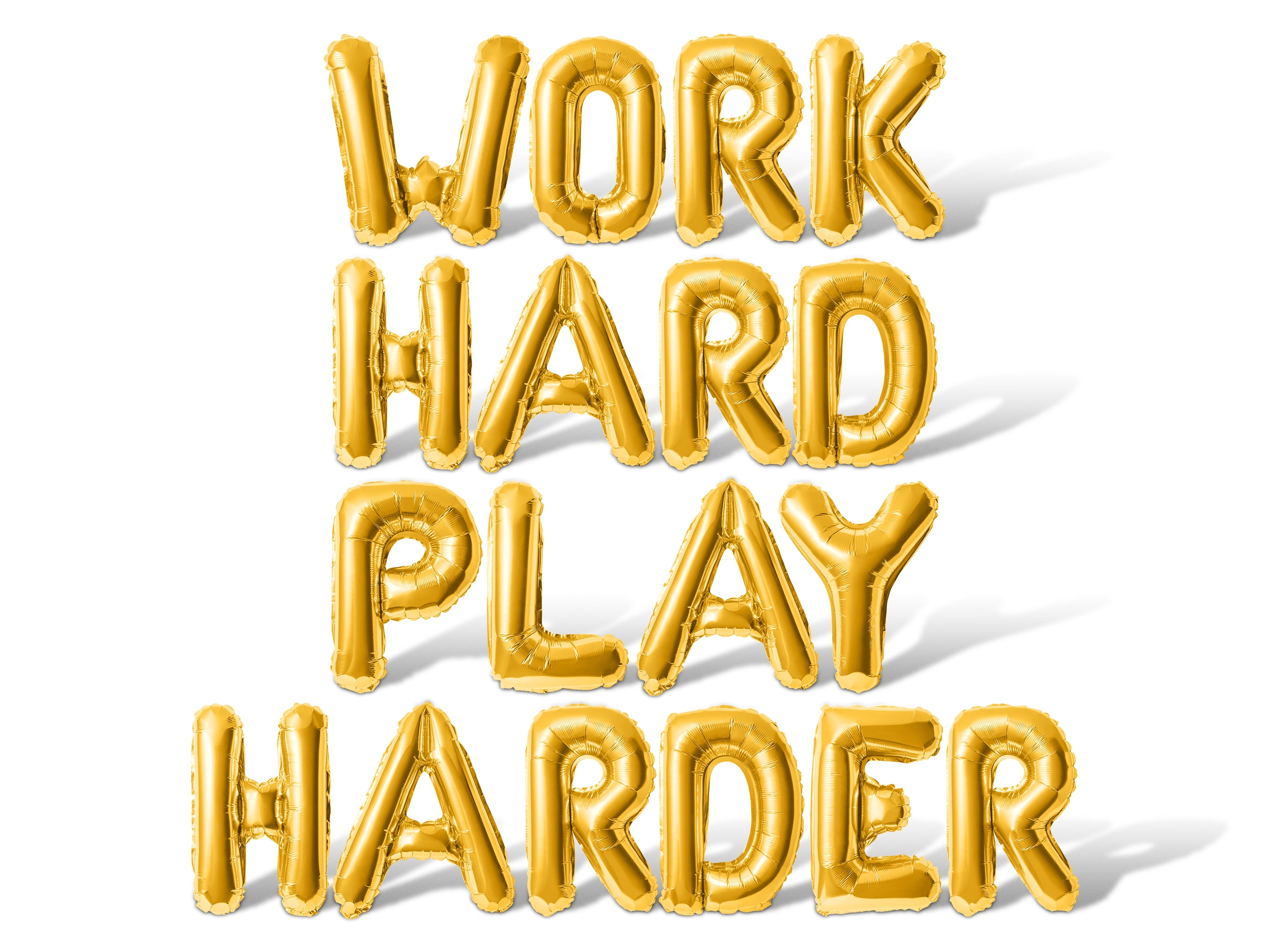 Letter Balloons - WORK HARD PLAY HARDER 16" Inch Alphabet Letters Foil ...