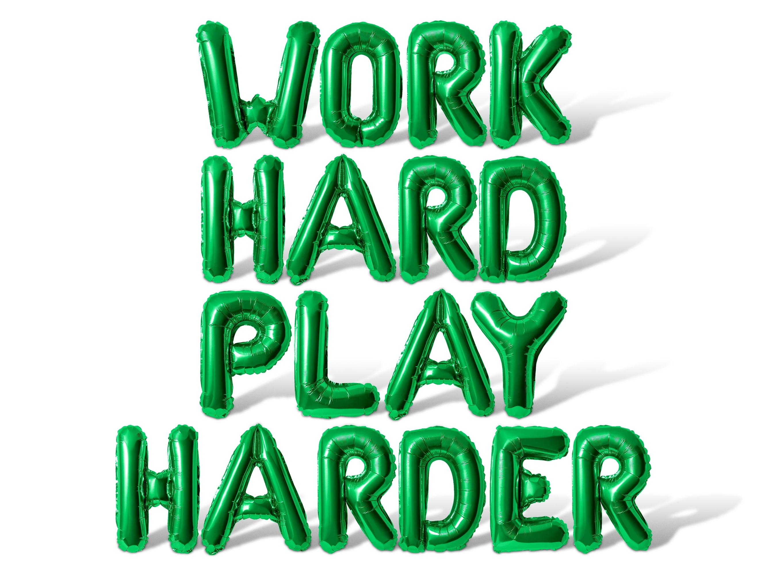 Letter Balloons - WORK HARD PLAY HARDER 16" Inch Alphabet Letters Foil ...