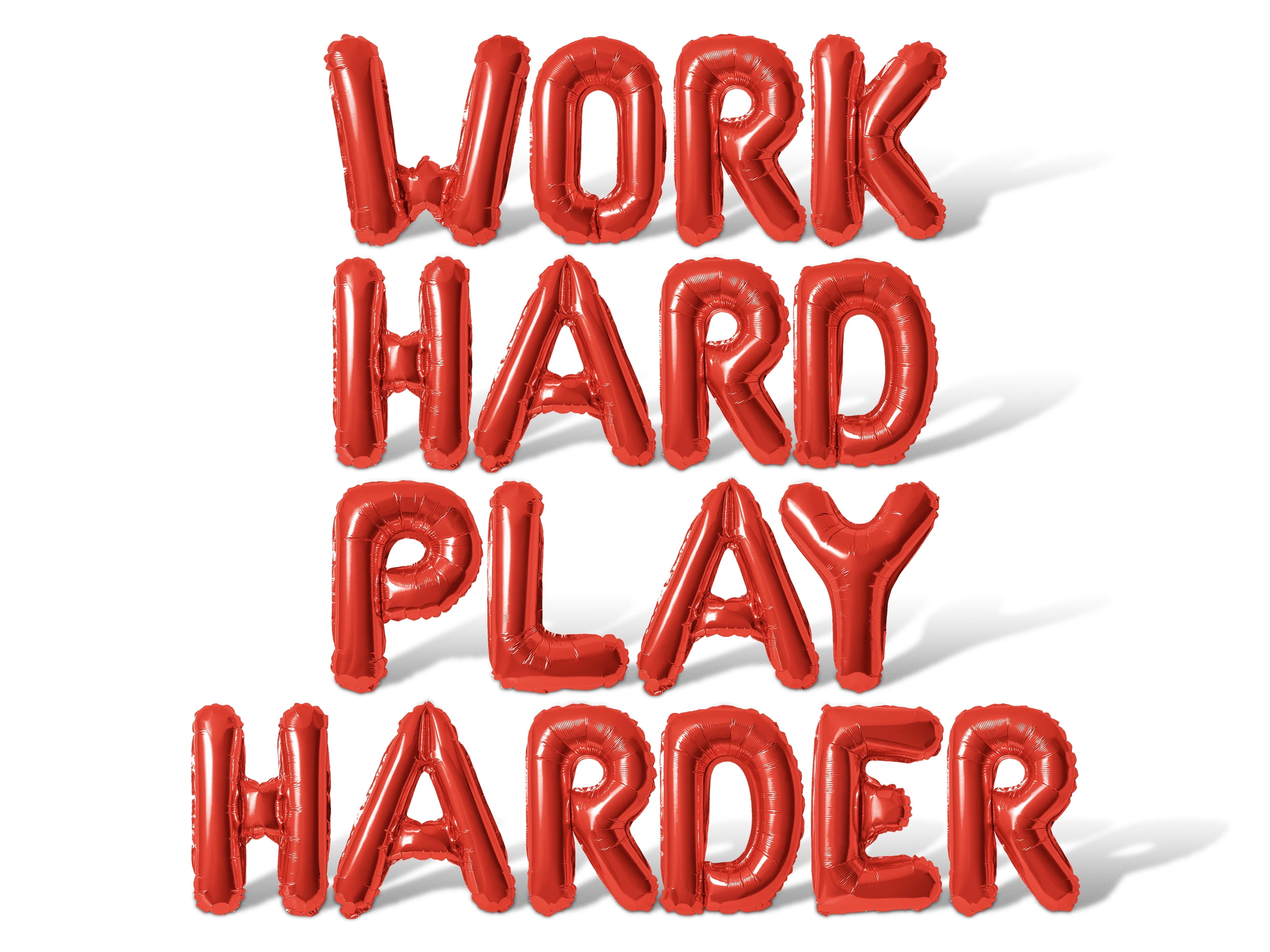 Letter Balloons - WORK HARD PLAY HARDER 16" Inch Alphabet Letters Foil ...
