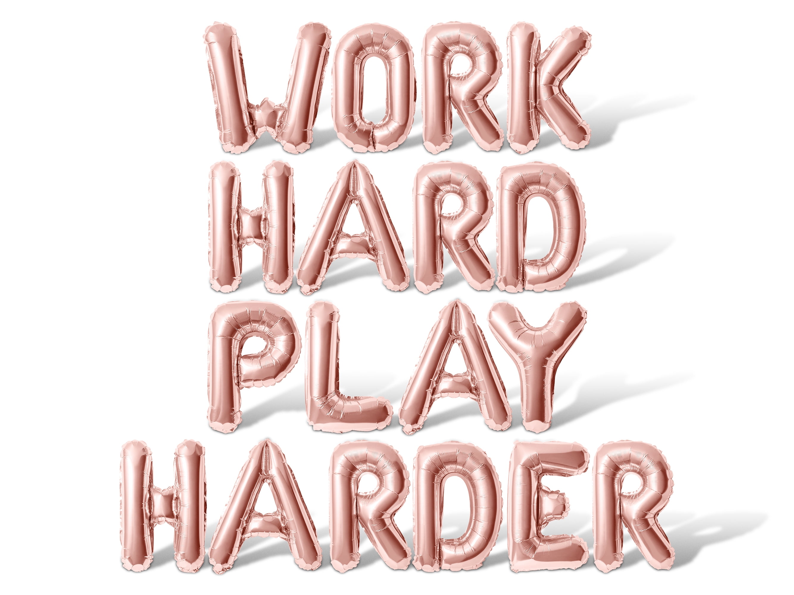 Letter Balloons - WORK HARD PLAY HARDER 16" Inch Alphabet Letters Foil ...