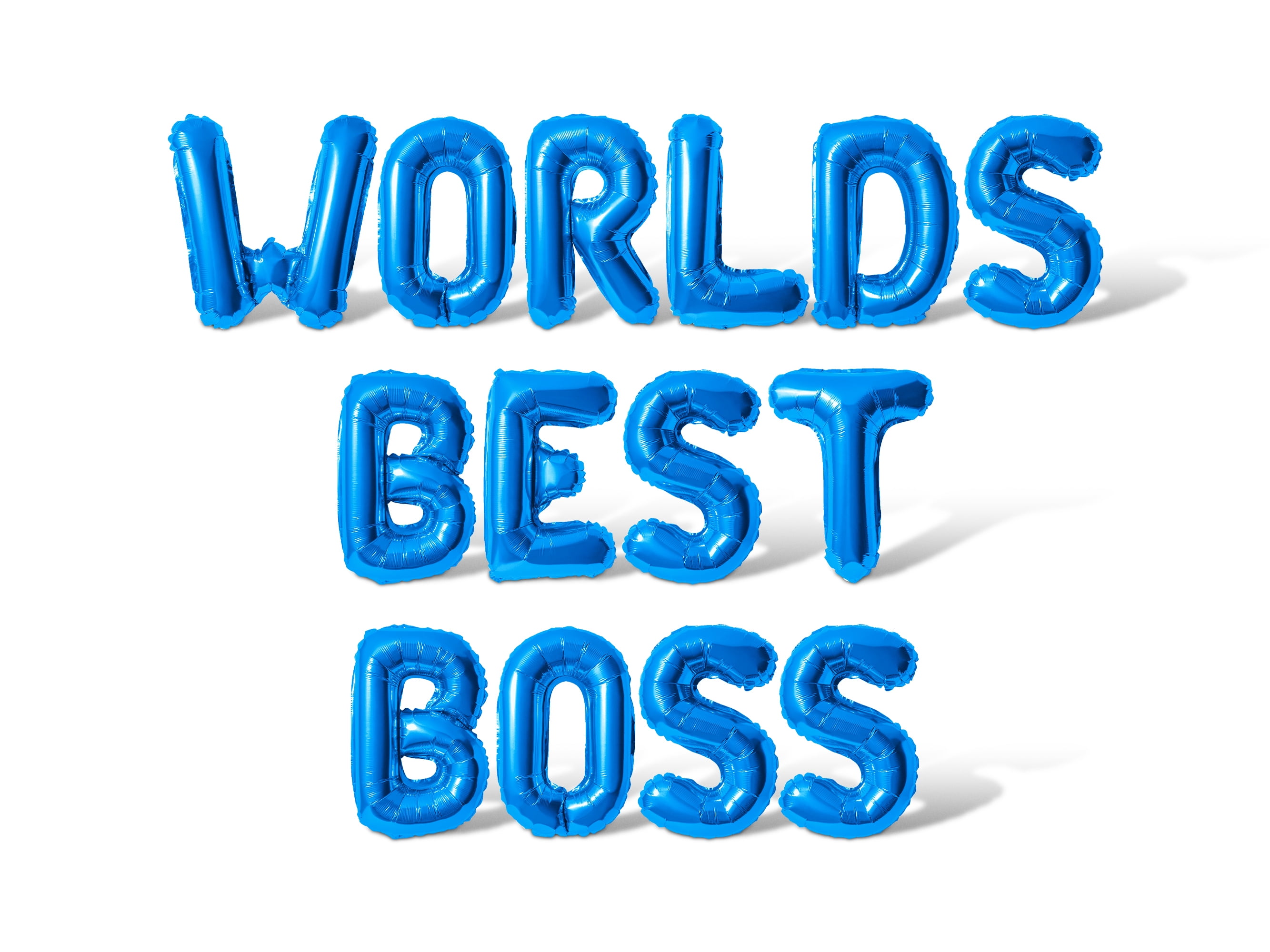 Letter Balloons - WORLDS BEST BOSS 16" Inch Alphabet Letters Foil Mylar ...