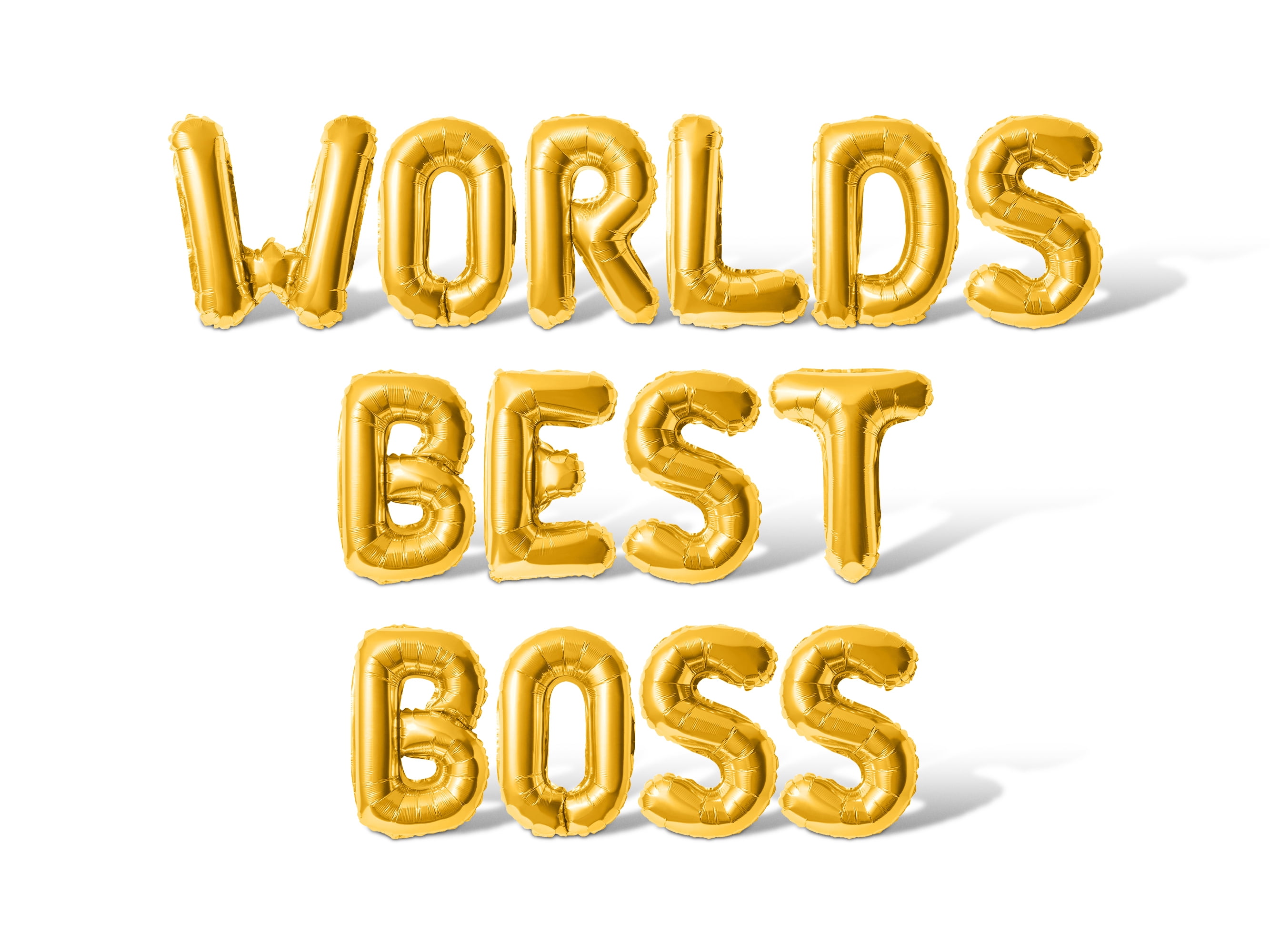 Letter Balloons - WORLDS BEST BOSS 16" Inch Alphabet Letters Foil Mylar ...