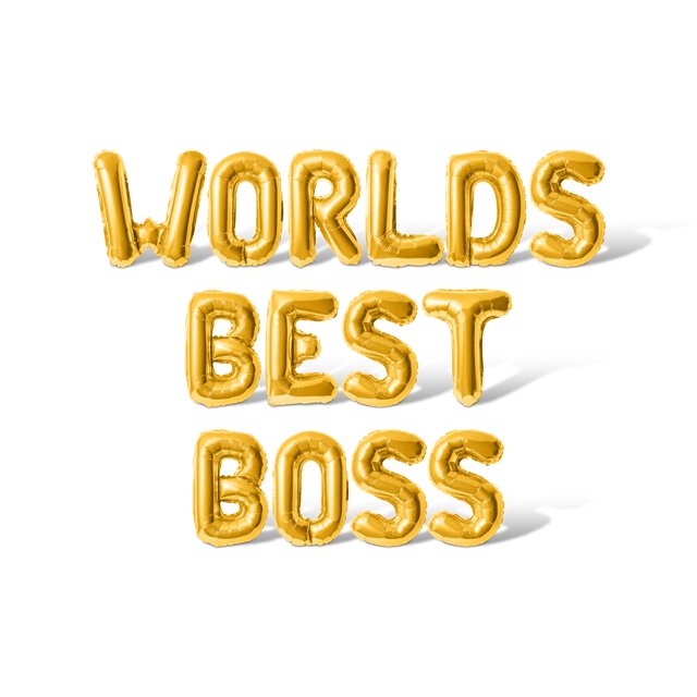 Letter Balloons - WORLDS BEST BOSS 16" Inch Alphabet Letters Foil Mylar ...