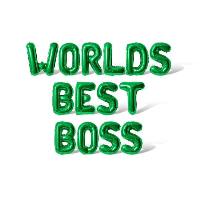 Letter Balloons - WORLDS BEST BOSS 16" Inch Alphabet Letters Foil Mylar ...