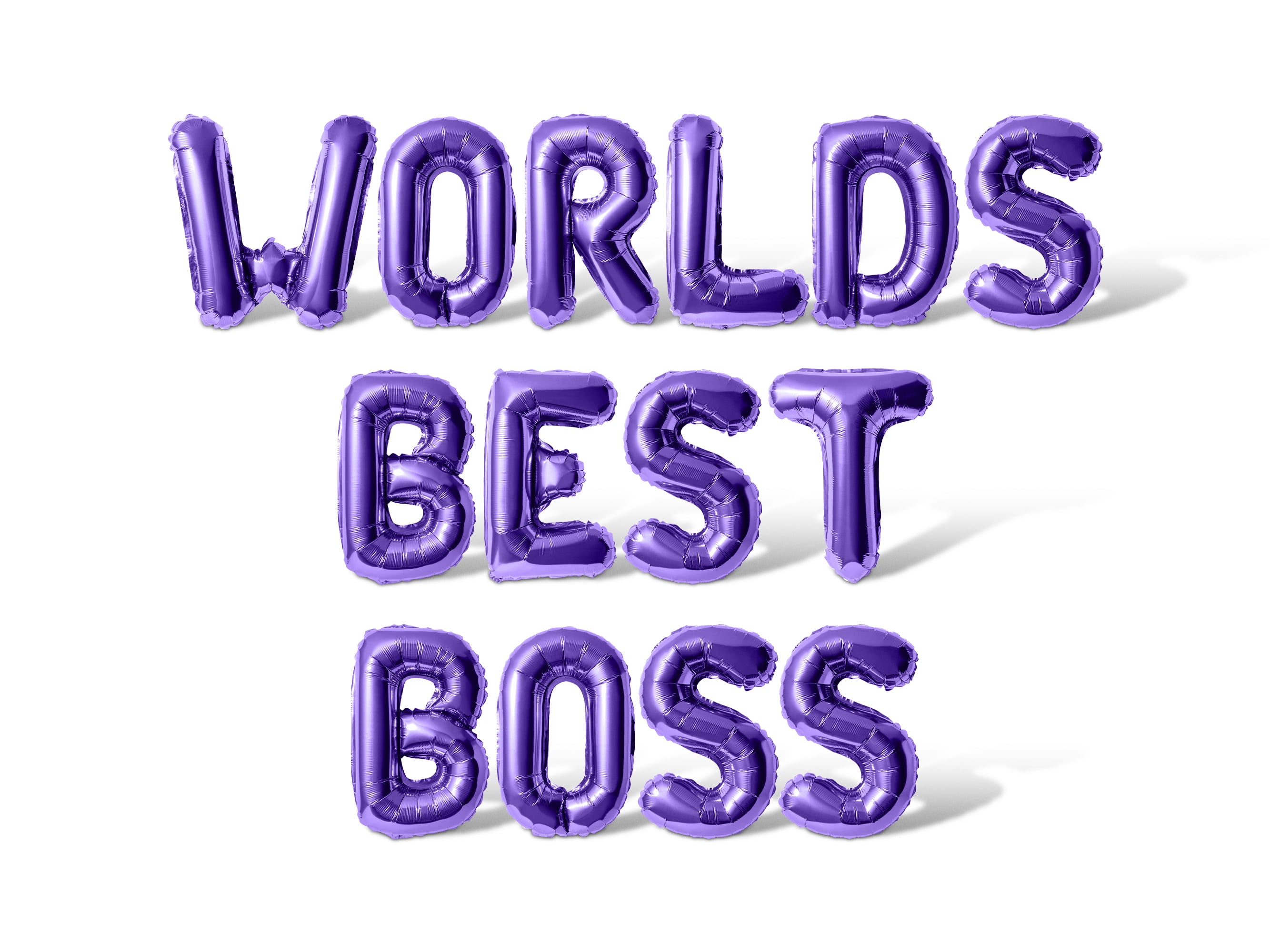 Letter Balloons - WORLDS BEST BOSS 16" Inch Alphabet Letters Foil Mylar ...