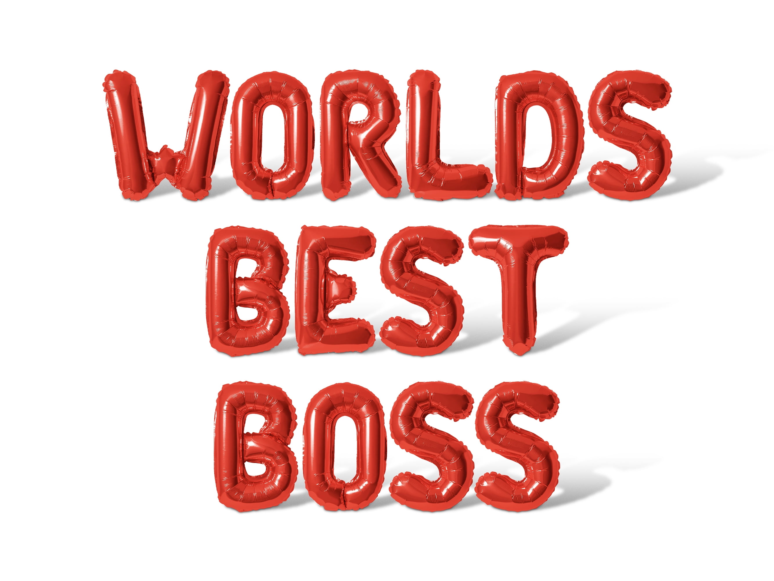 Letter Balloons - WORLDS BEST BOSS 16" Inch Alphabet Letters Foil Mylar ...