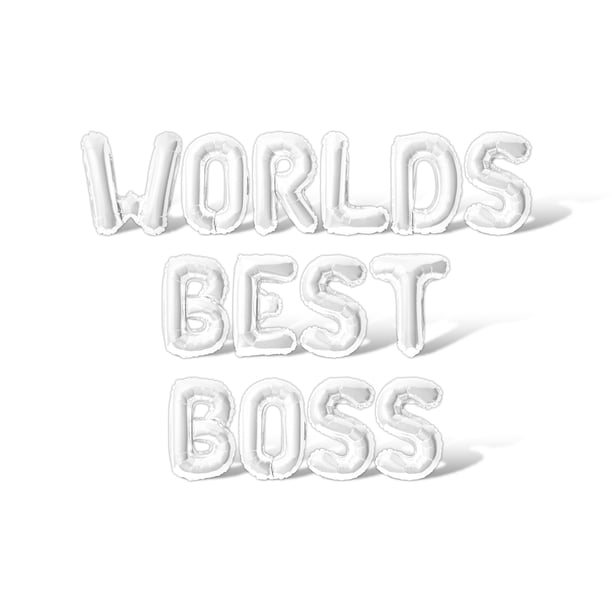 Letter Balloons - WORLDS BEST BOSS 16" Inch Alphabet Letters Foil Mylar ...