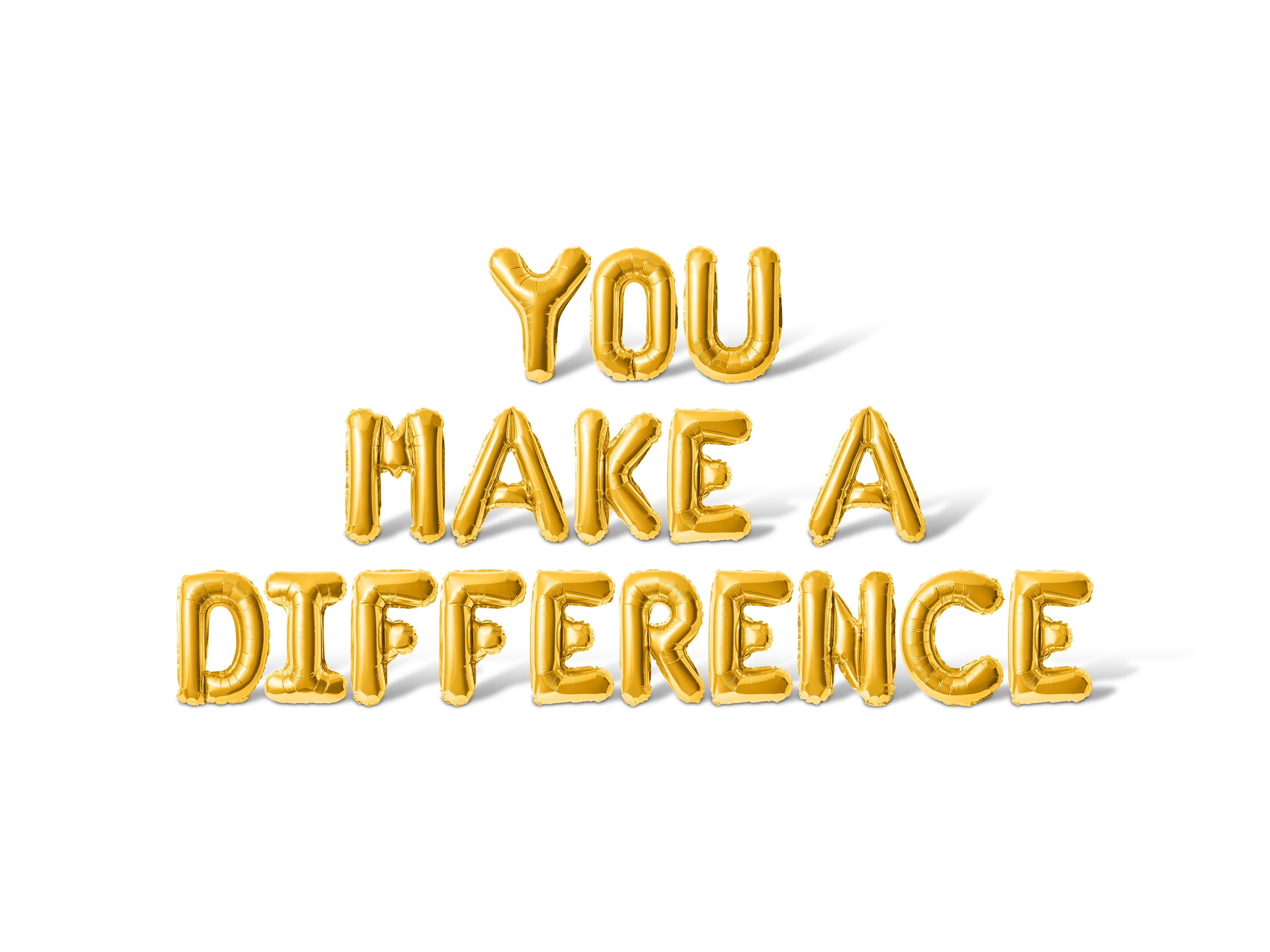 Letter Balloons - YOU MAKE A DIFFERENCE 16" Inch Alphabet Letters Foil ...