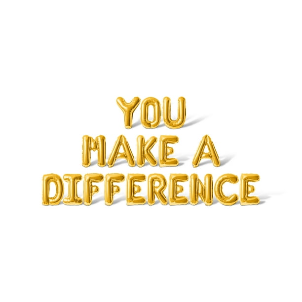 Letter Balloons - YOU MAKE A DIFFERENCE 16" Inch Alphabet Letters Foil ...