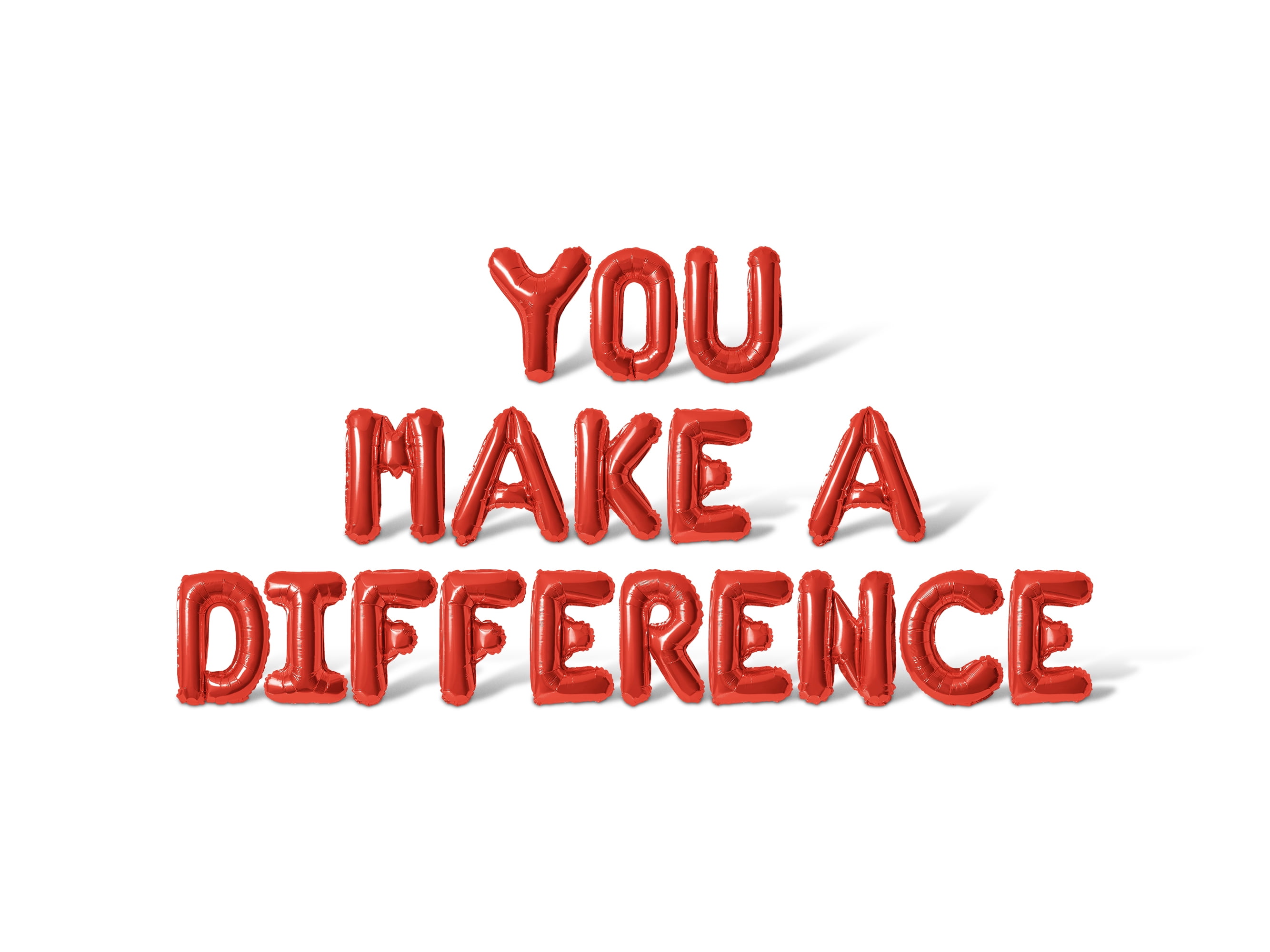 Letter Balloons - YOU MAKE A DIFFERENCE 16" Inch Alphabet Letters Foil ...