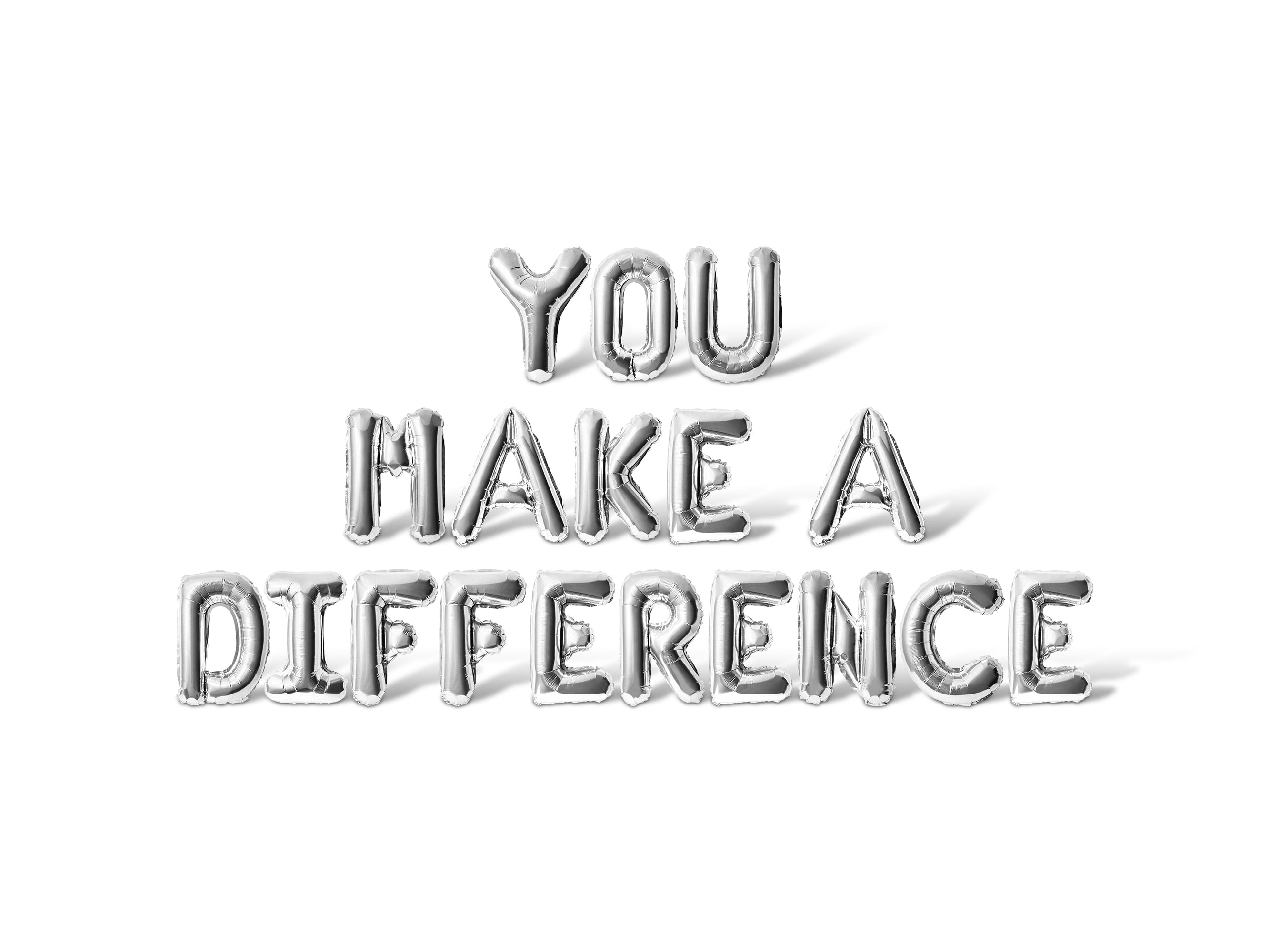 Letter Balloons - YOU MAKE A DIFFERENCE 16" Inch Alphabet Letters Foil ...