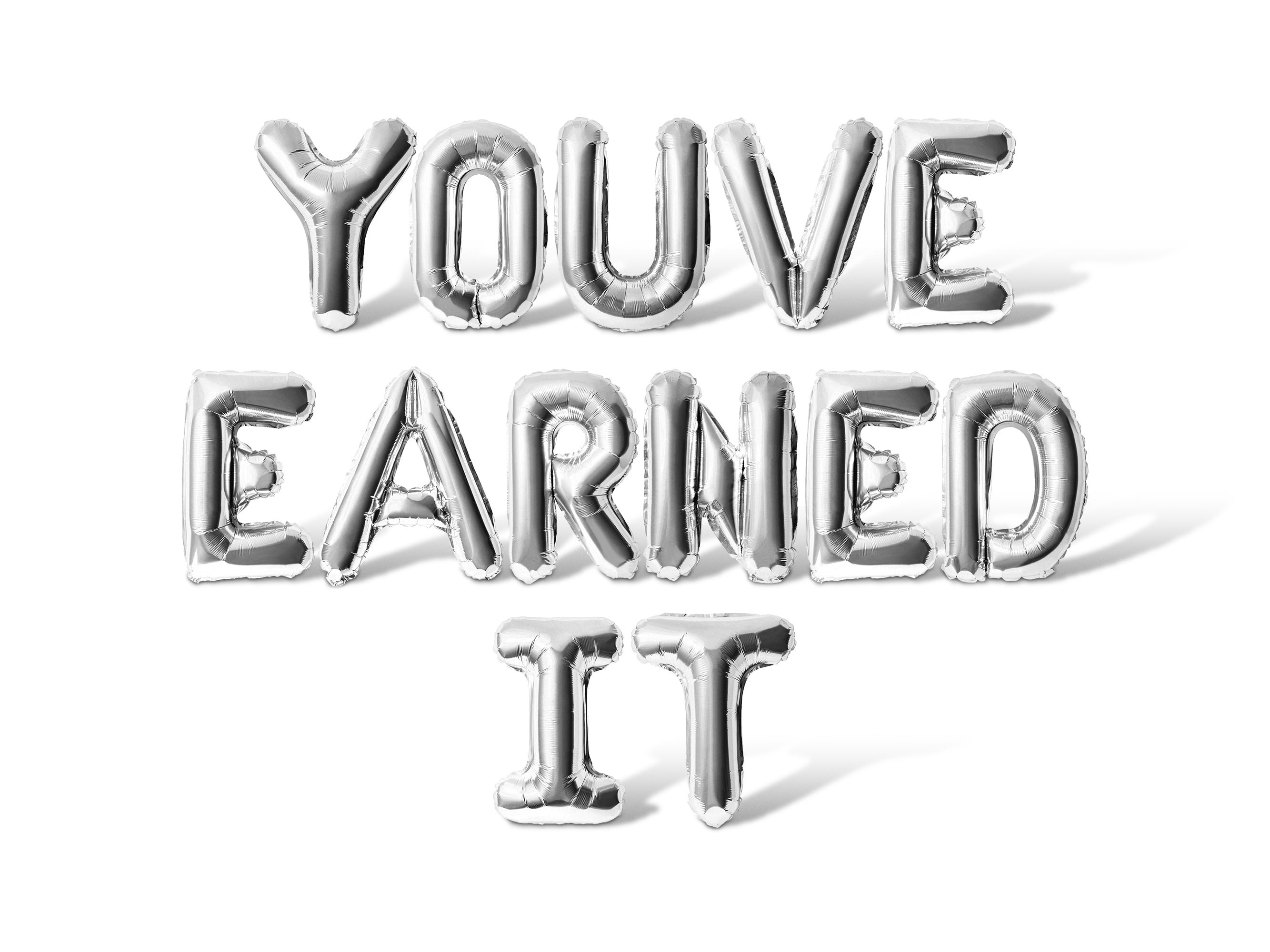 Letter Balloons - YOUVE EARNED IT 16" Inch Alphabet Letters Foil Mylar ...